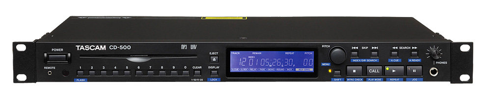 Tascam CD-500 - Platine CD MP3 rackable SonoVente.com