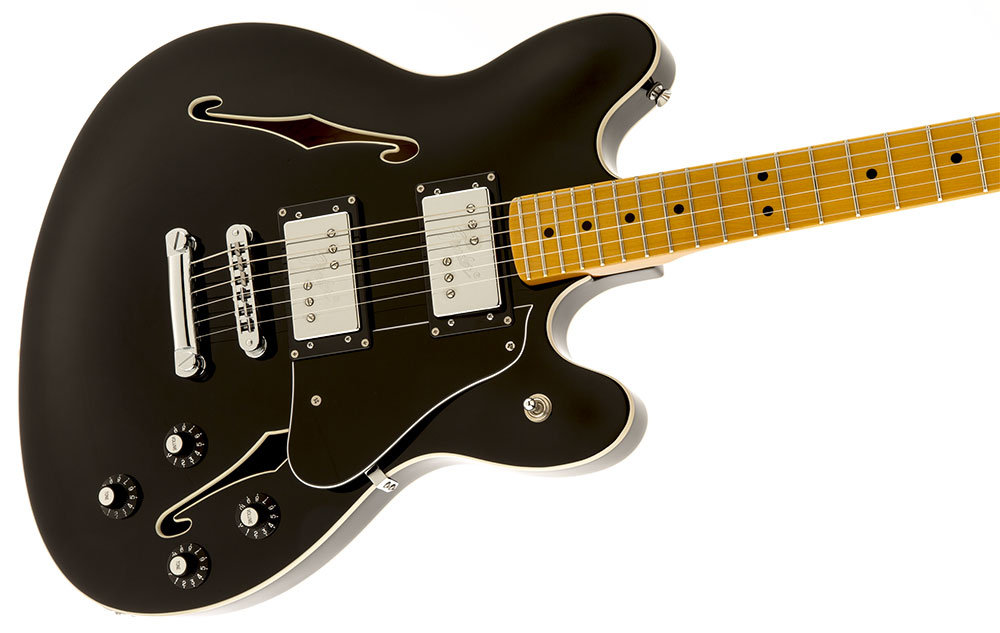 Fender Starcaster Maple Black - Guitare demi-caisse SonoVente.com