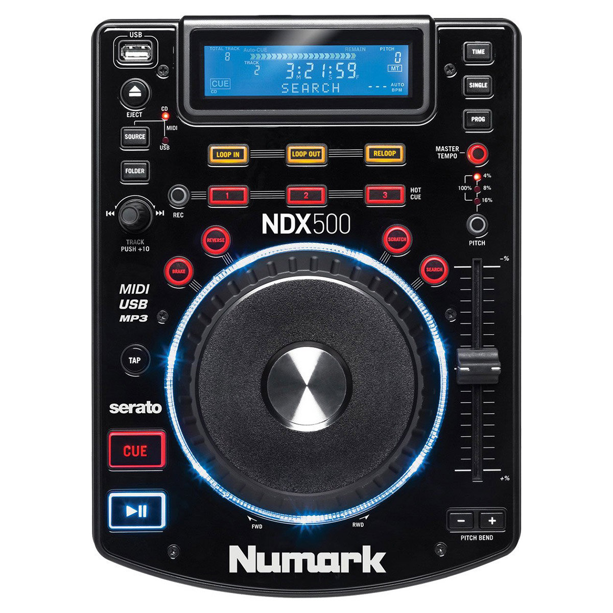 Numark NDX 500 : Platine CD MP3 à plat Numark NDX500
