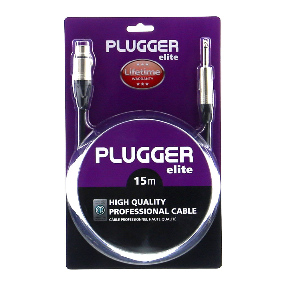Plugger Câble XLR femelle 3b - Jack mâle mono 15m Elite - Câble micro ...