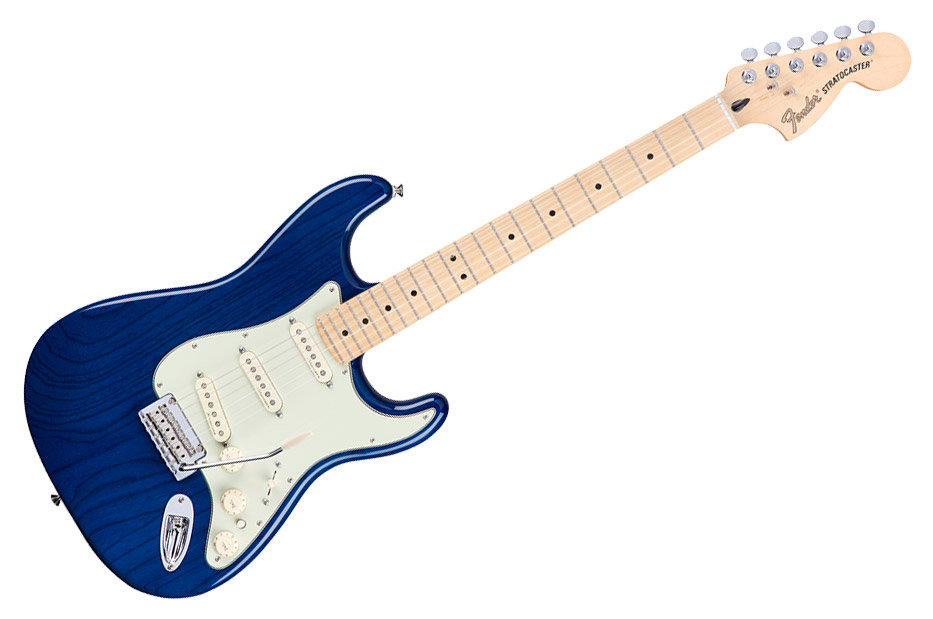 Fender Deluxe Stratocaster Sapphire Blue Transparent - Guitare forme ST ...
