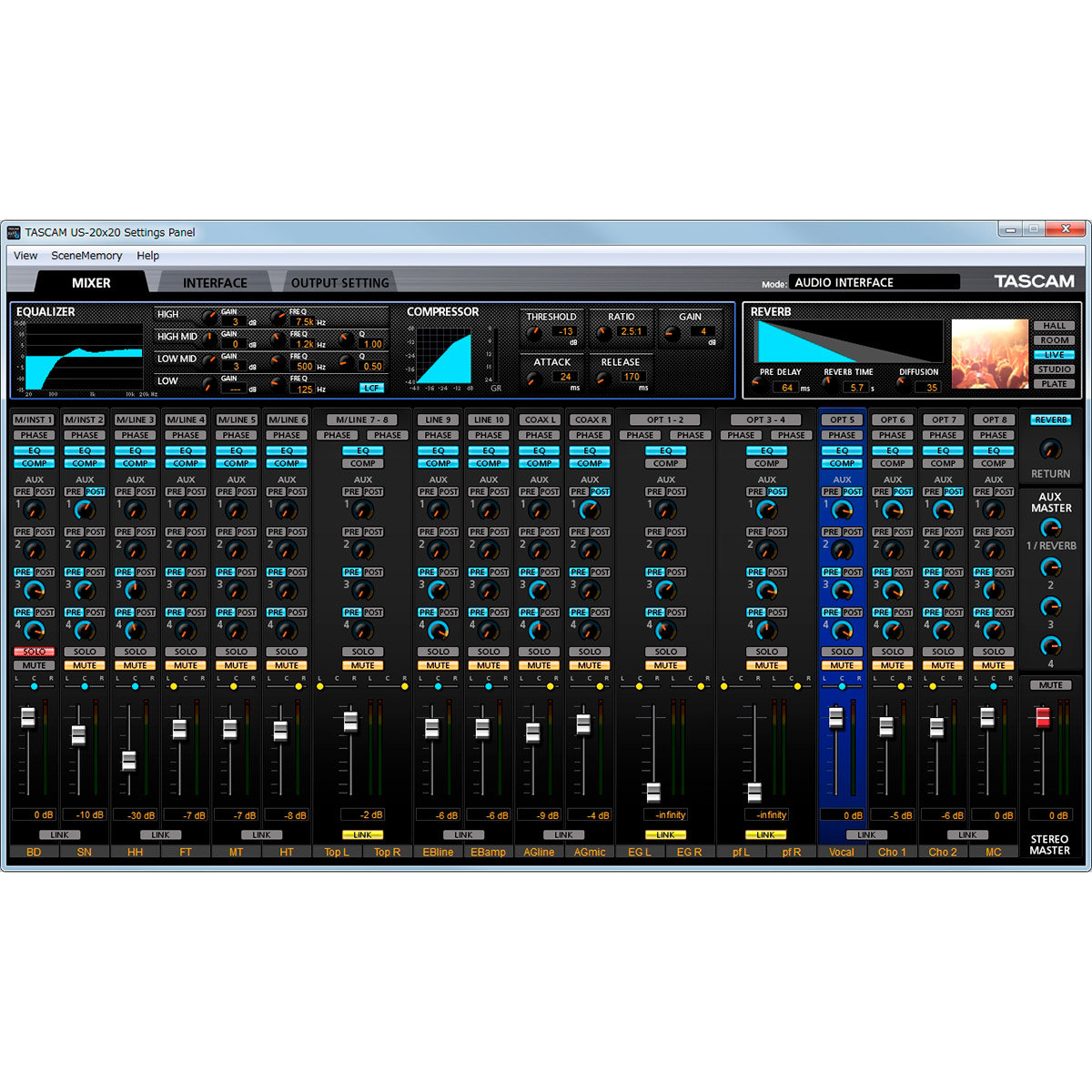 Tascam US-20x20 - Carte son SonoVente.com