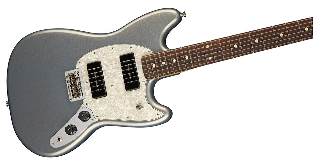 Fender Offset Mustang 90 PF Silver - Guitare vintage SonoVente.com