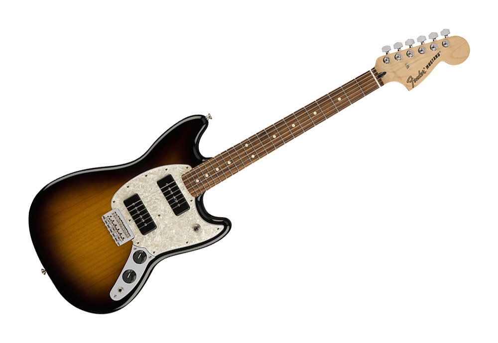 Fender Offset Mustang 90 PF 2 Tons Sunburst - Guitare vintage SonoVente.com