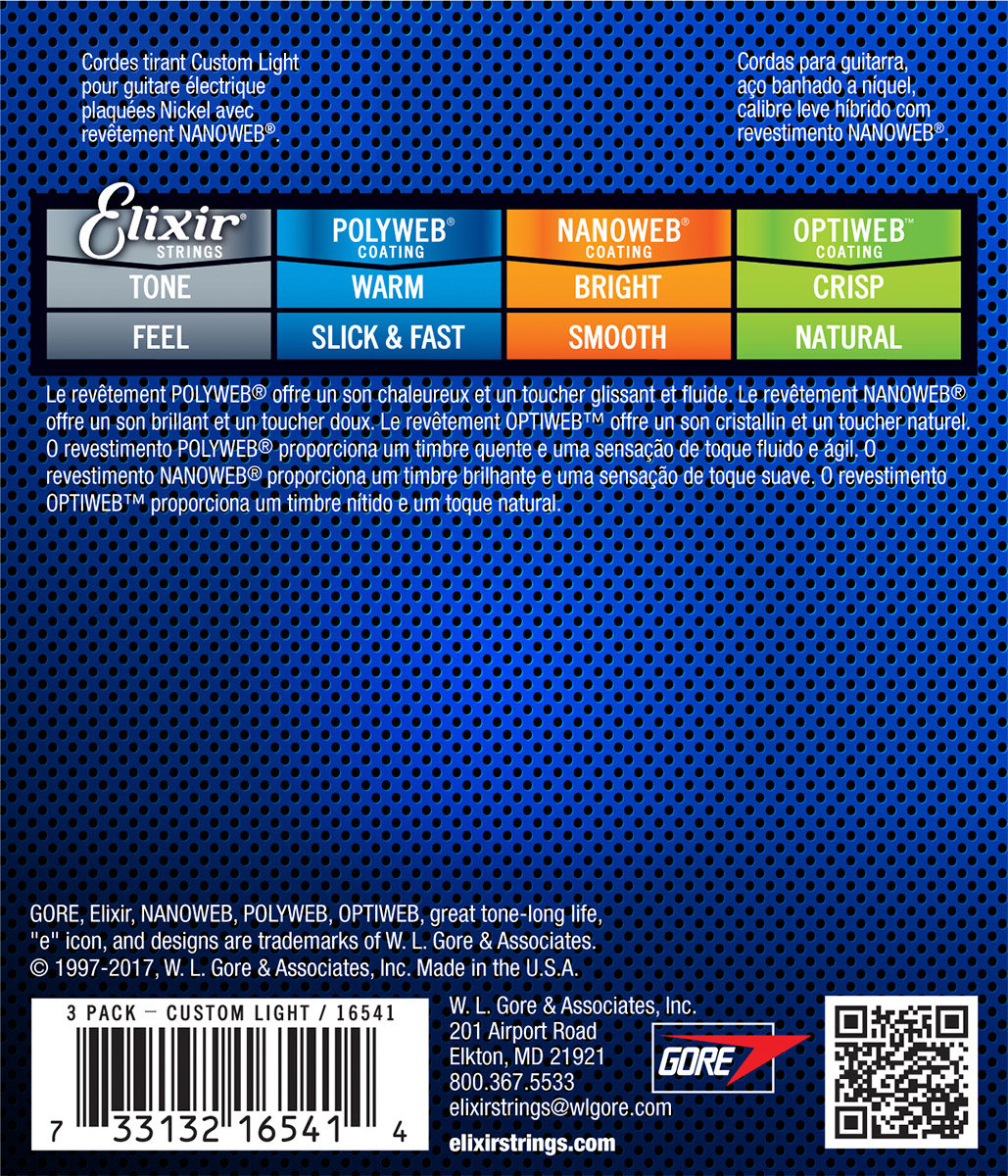 Elixir 16541 Pack de 3 jeux 12027 - Cordes guitare SonoVente.com