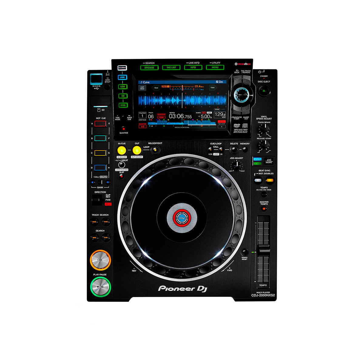 Pioneer DJ CDJ 2000 Nexus 2 + Decksaver - Platine CD MP3 à plat ...