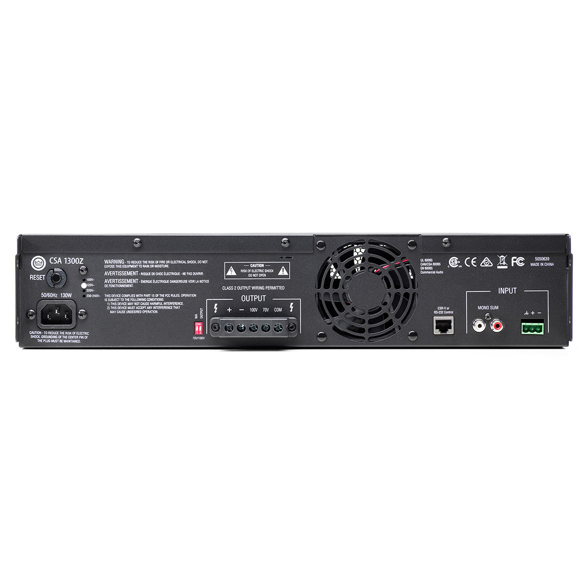 JBL CSA 1300Z - Ampli-préampli 100 V public adress SonoVente.com