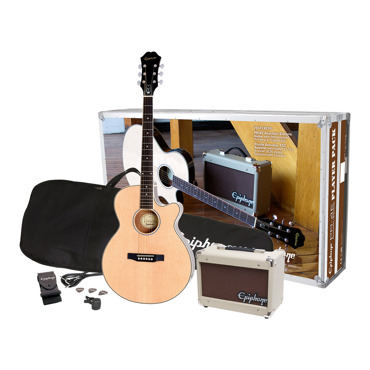 Epiphone PR 4E Player Pack Natural - Guitare folk SonoVente.com