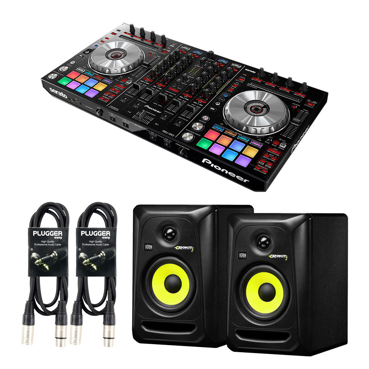 Pioneer DJ Pack DDJ SX2 + 2 RP5 G3 + Câbles XLR - Contrôleur DJ USB ...