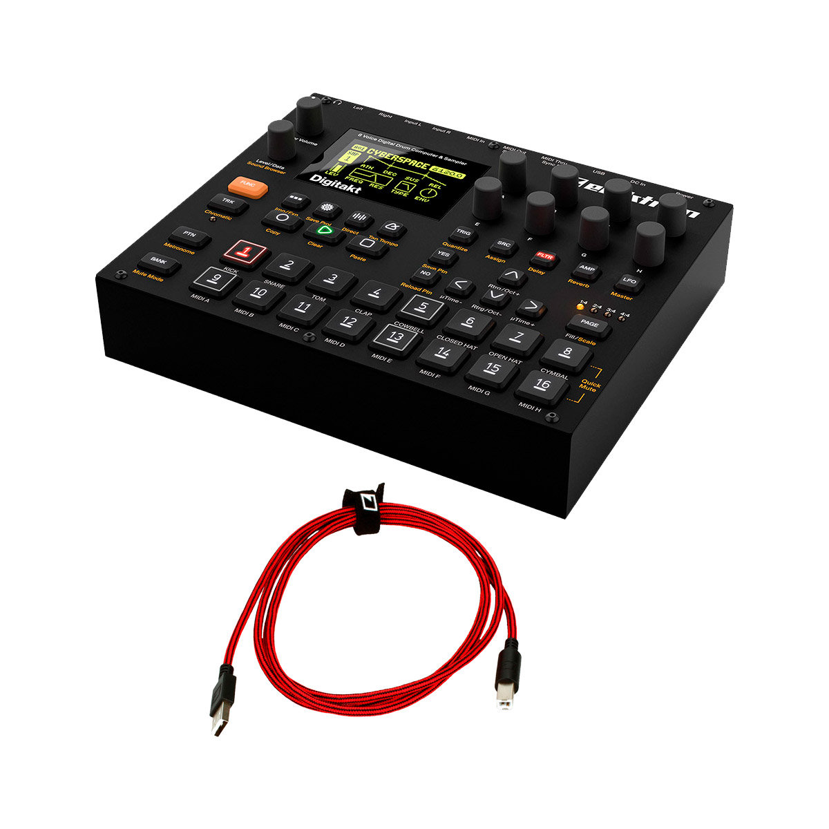Elektron Digitakt + Cable Custom USB 1,6 m - Boîte à Rythme SonoVente.com