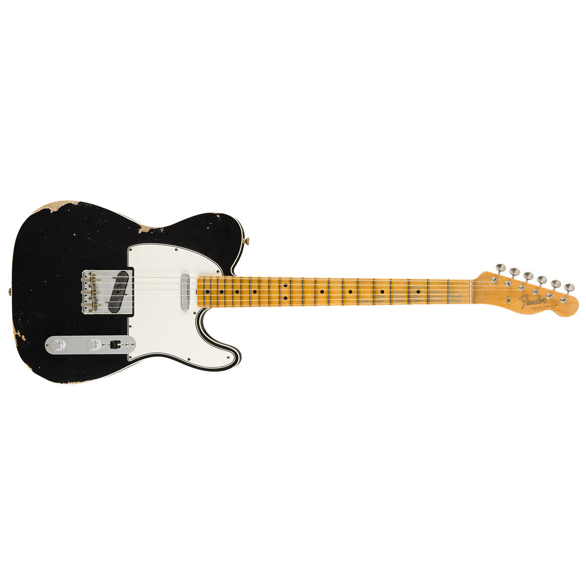 Fender 1965 Telecaster Custom Relic MN Aged Black - Guitare forme T ...