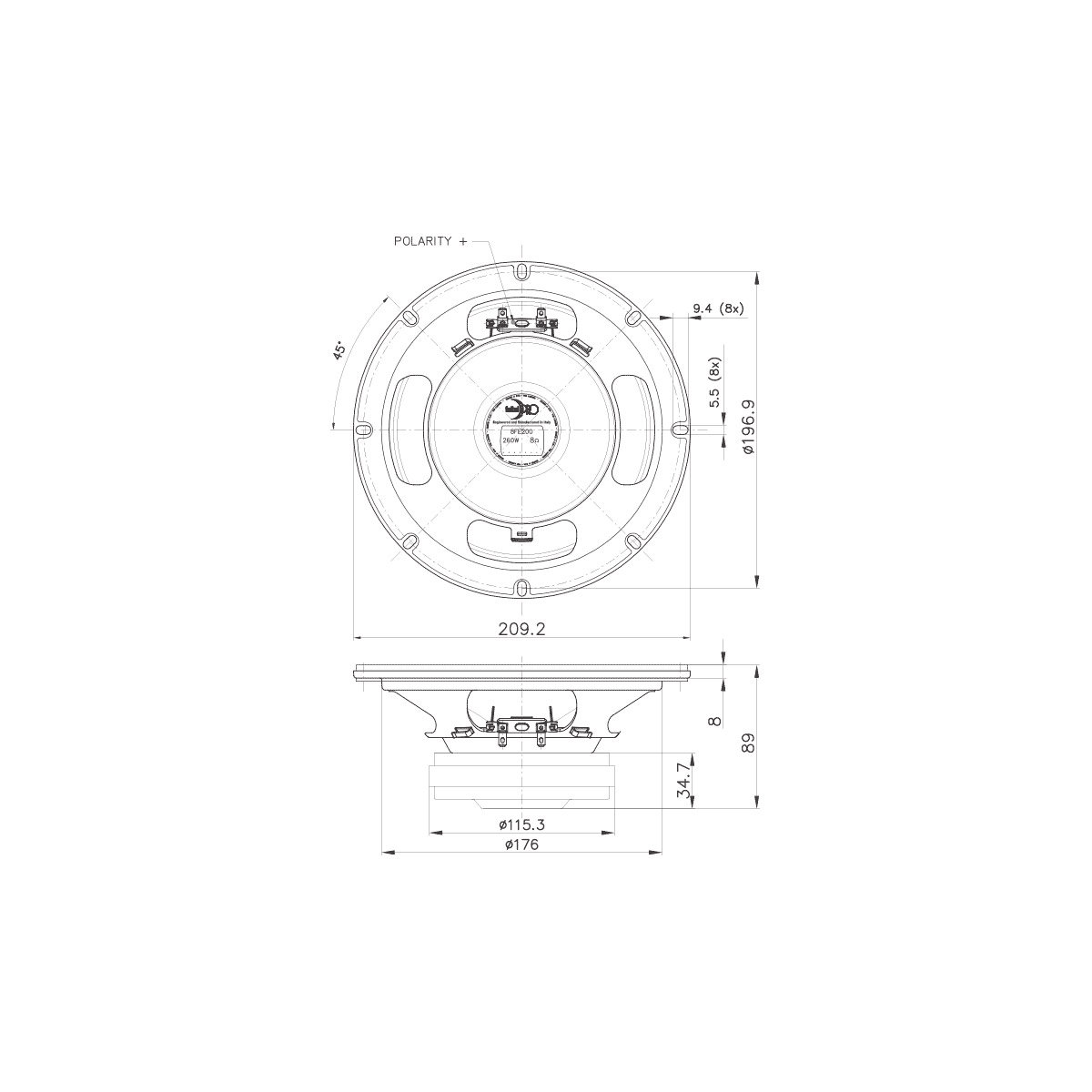 Faital Pro 8FE200 A - Haut-parleur SonoVente.com