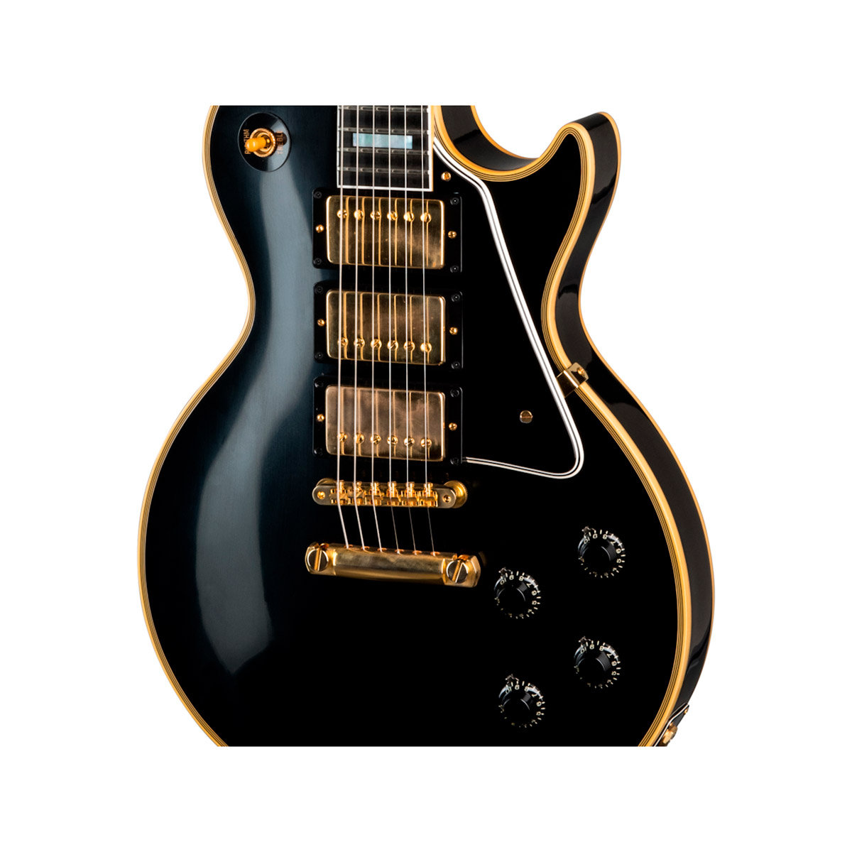 Gibson 1957 Les Paul Custom Reissue 3-Pickup VOS Ebony - LP vorm gitaar ...