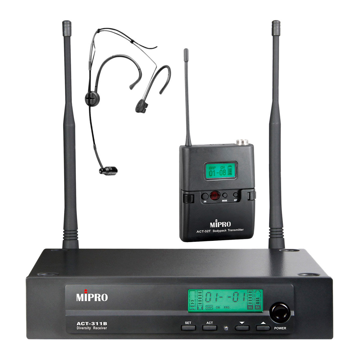 Mipro ACT 311B + ACT 32T + MU 53HN - Micro HF chant SonoVente.com