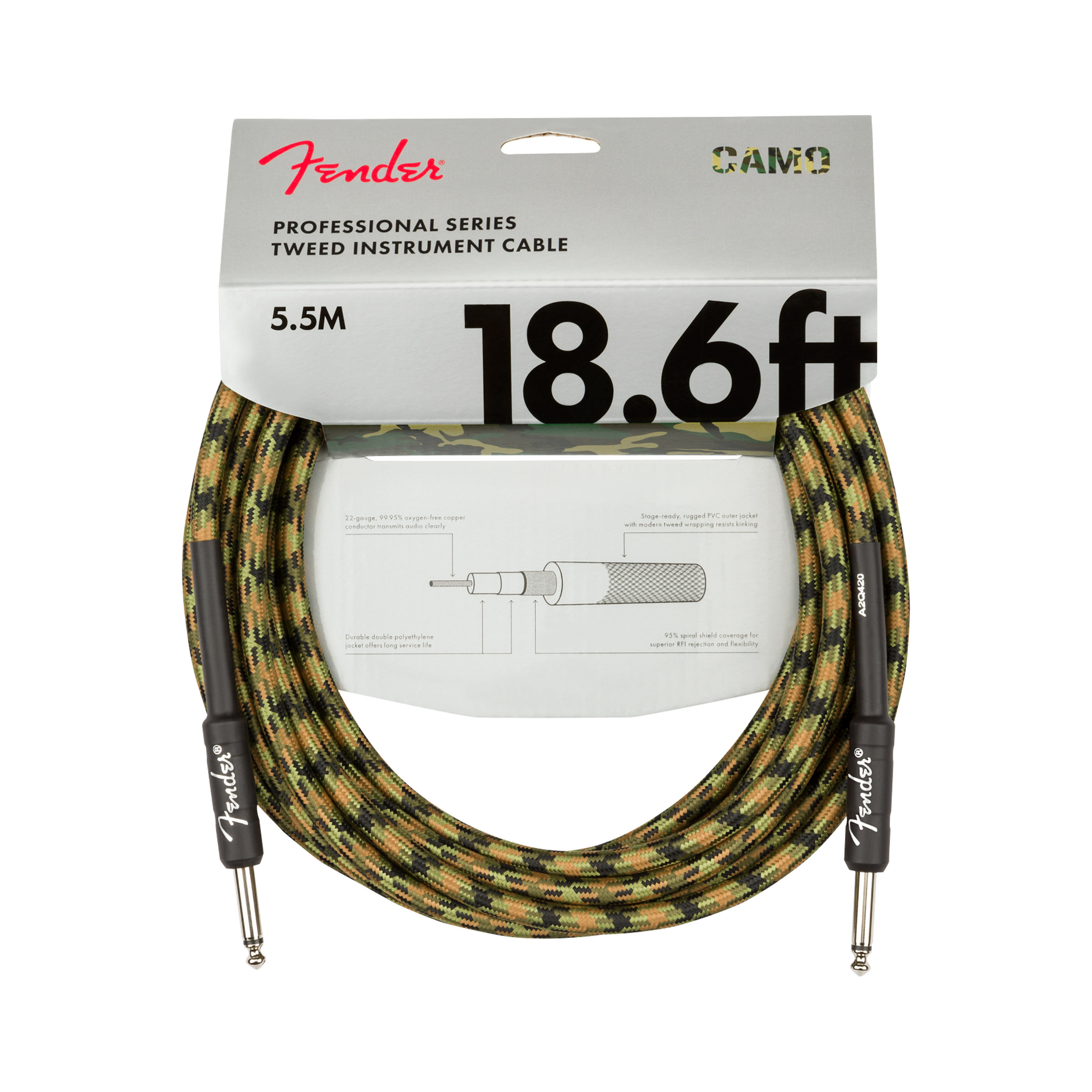 Fender Professional Series Instrument Cable Straight/Straight 18.6 ...