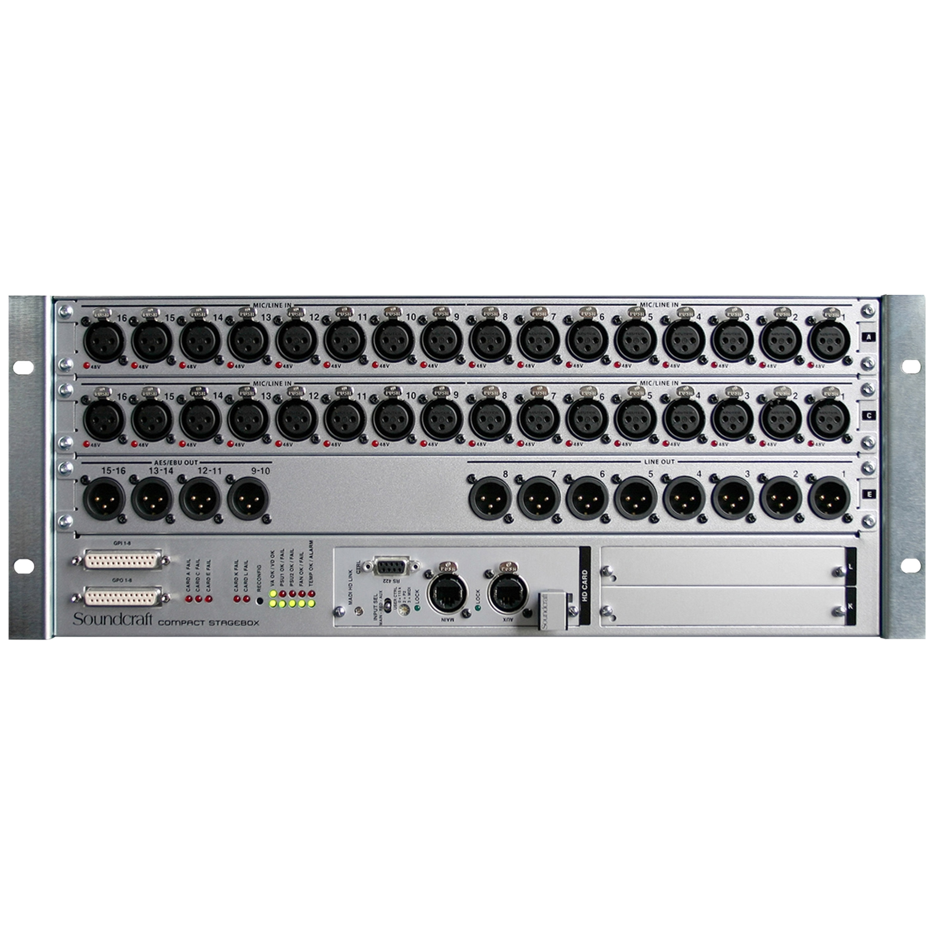 SoundCraft E947.35000 Compact Stagebox 32 In / 8 Line + 8 AES Out Cat 5 ...