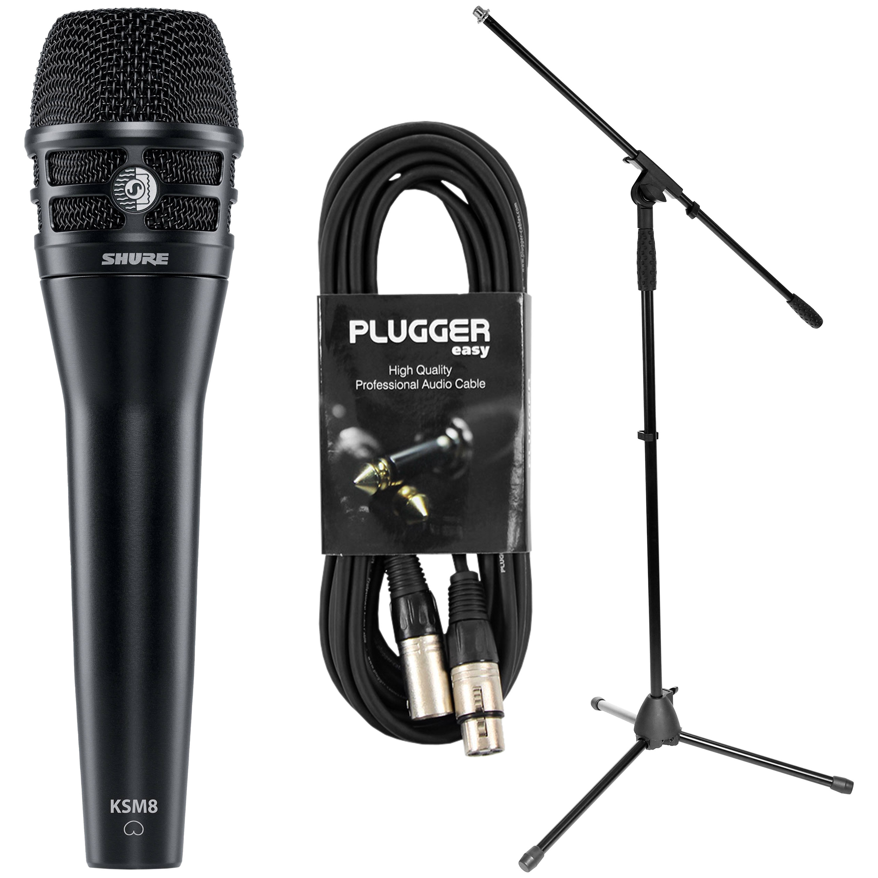 Shure Pack KSM8 Black + Pied + Câble - Micro zang SonoVente.com - nl