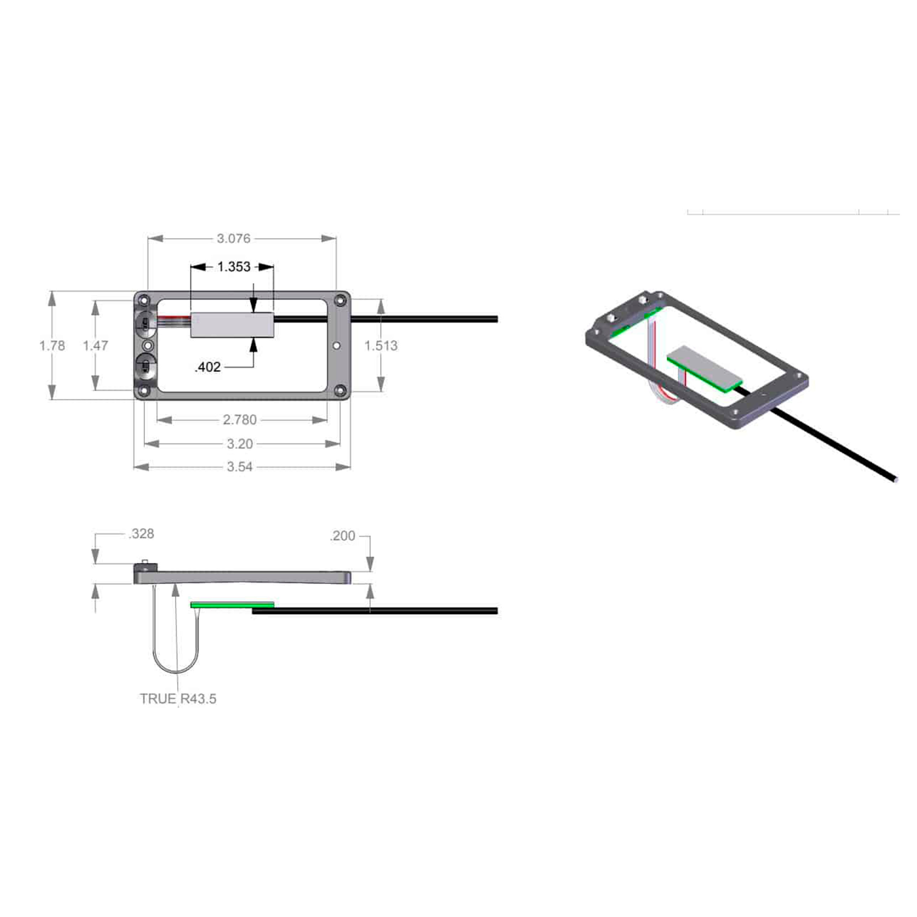 Seymour Duncan TS-2N Triple Shot Mounting Ring Arched Neck Black ...