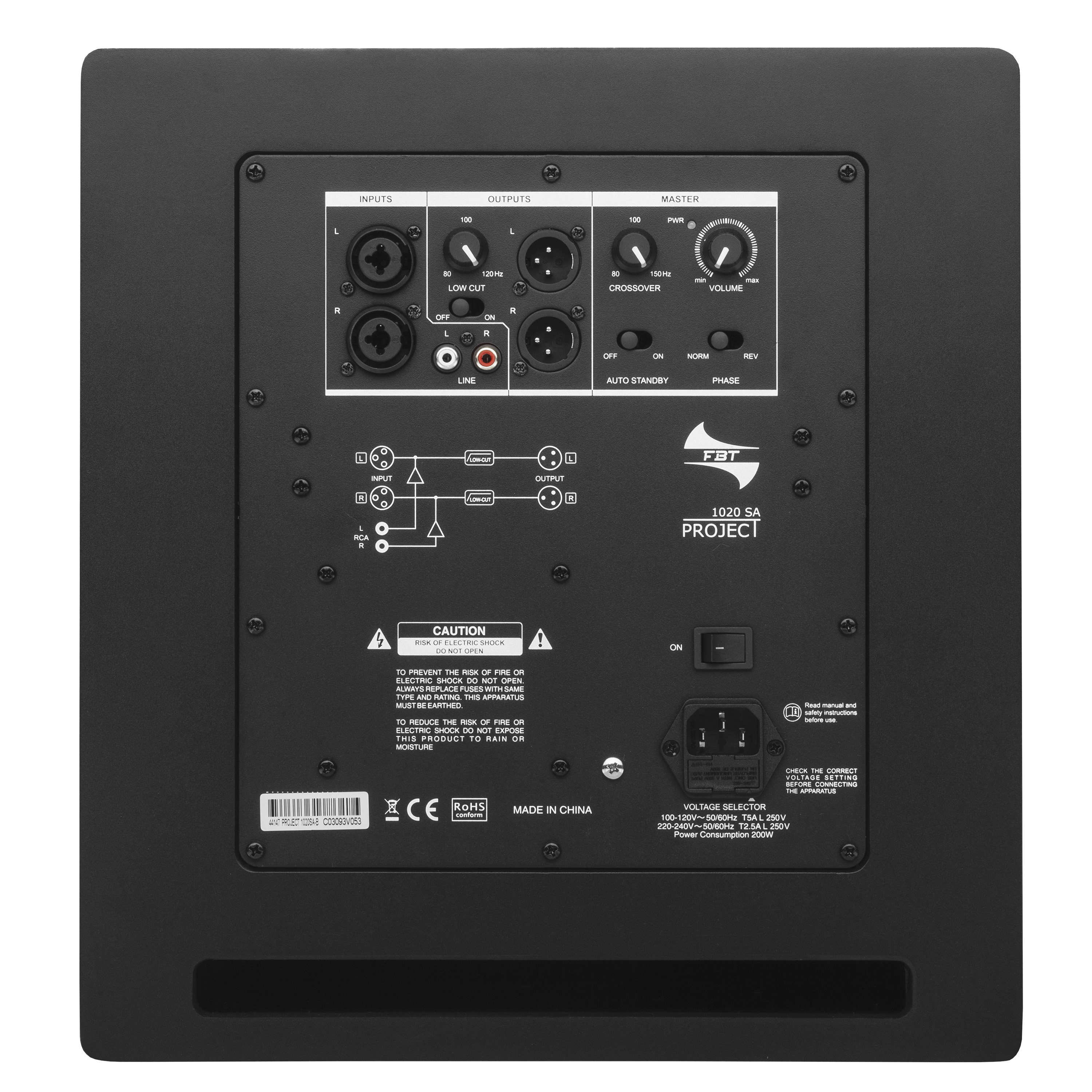 FBT Install PROJECT SUB 1020SA Black - Caisson de basses SonoVente.com