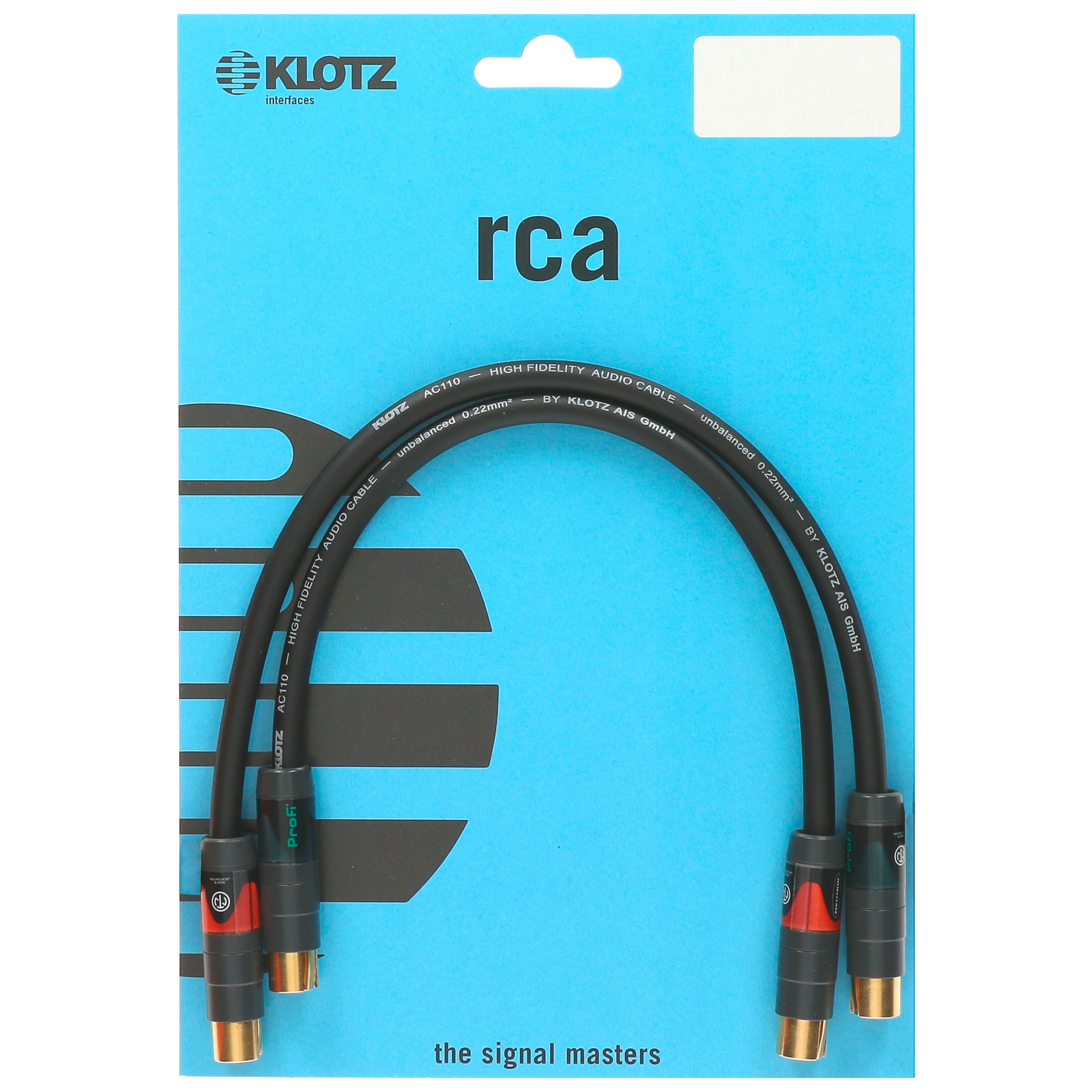 Klotz Jeu de 2 câbles RCA Audiolead High End 5m - Cables Audio HiFi SonoVente.com - es