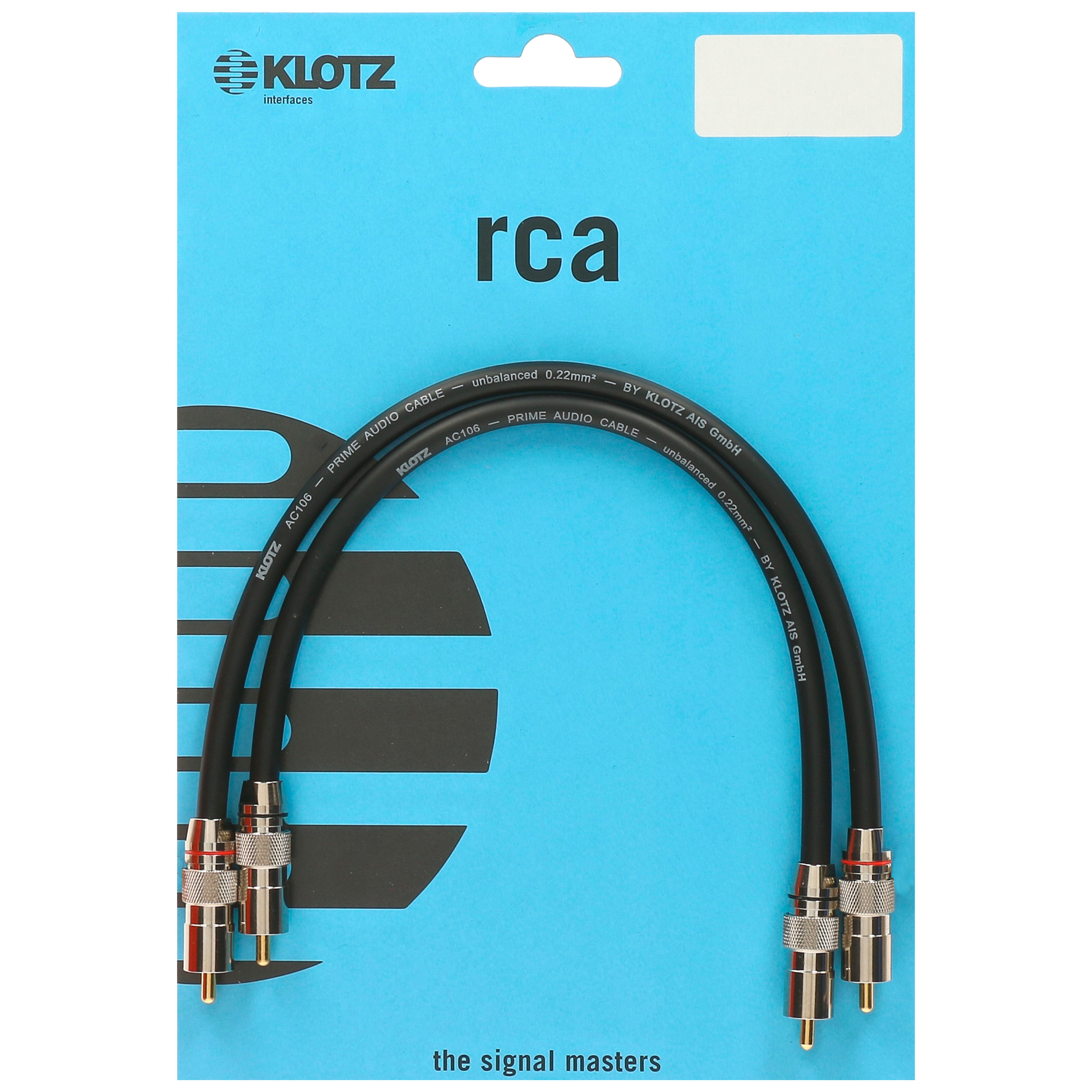 Klotz Jeu de 2 câbles RCA Audiolead 1.5m KLOTZ - Cables Audio HiFi SonoVente.com - es