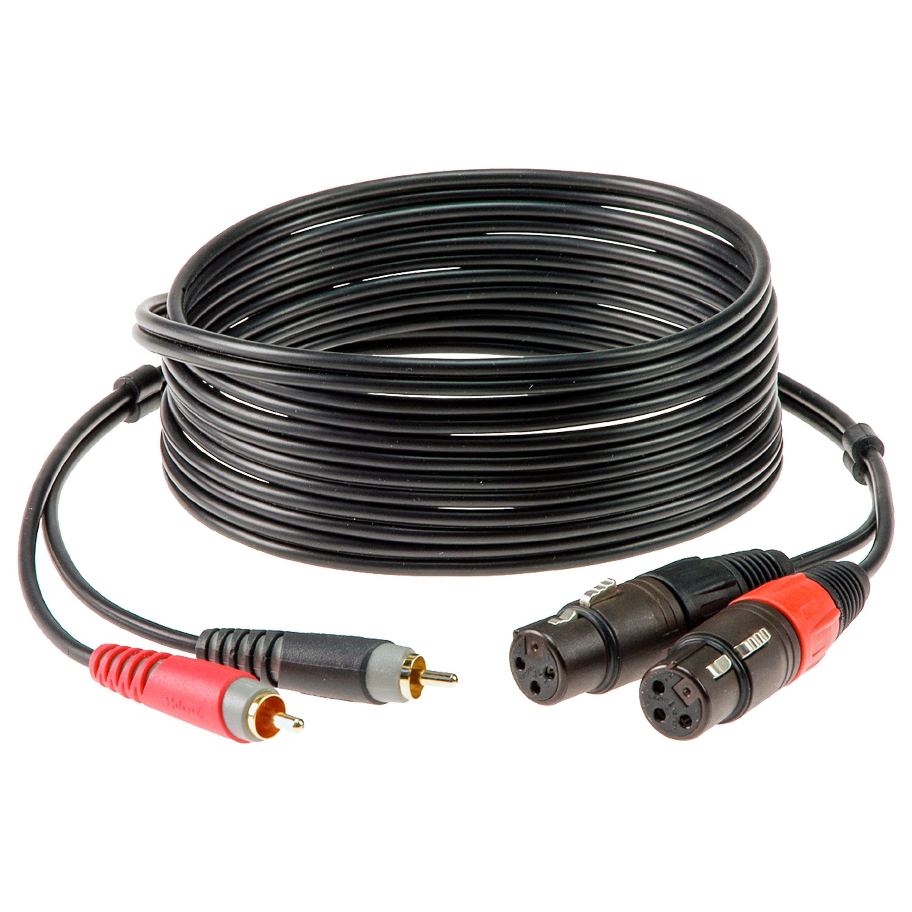 Klotz Bretelle 2x XLR femelles / 2x RCA mâles, 6m - Câble bretelle SonoVente.com