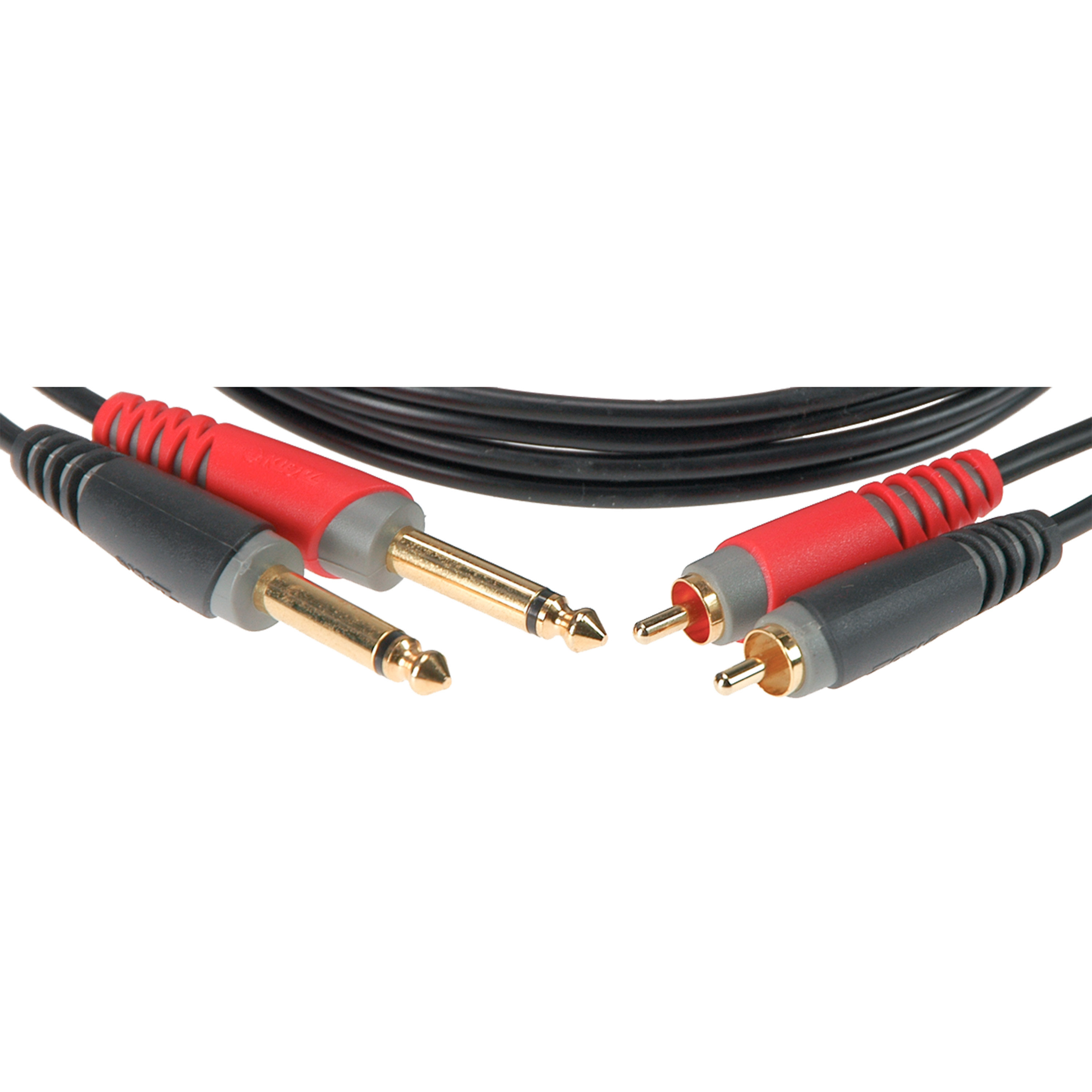 Klotz Bretelle 2x RCA mâles / 2x Jacks TS, 1m - Câble bretelle SonoVente.com
