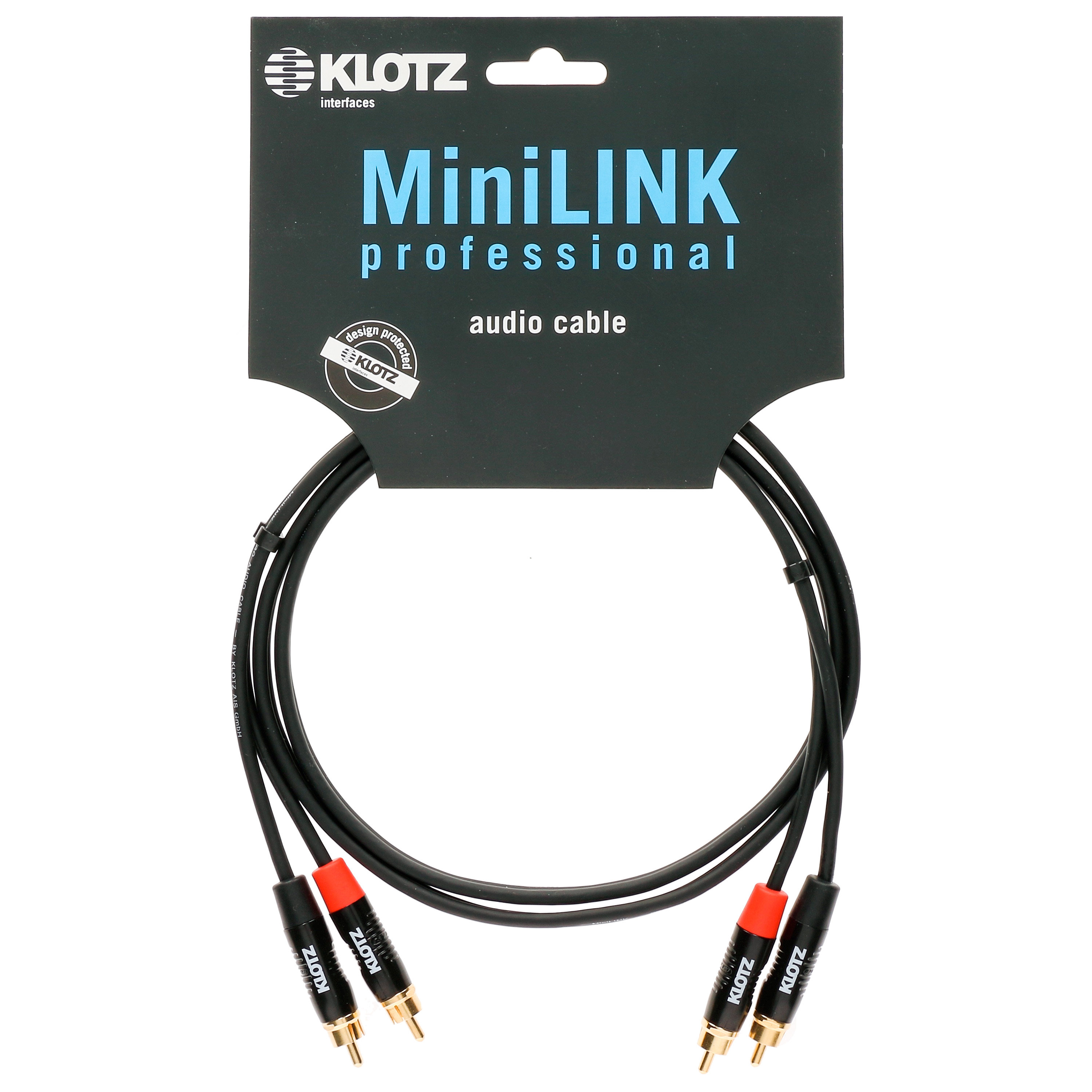 Klotz Bretelle 2x RCA mâles / 2x RCA mâles, 6m - Câble bretelle SonoVente.com