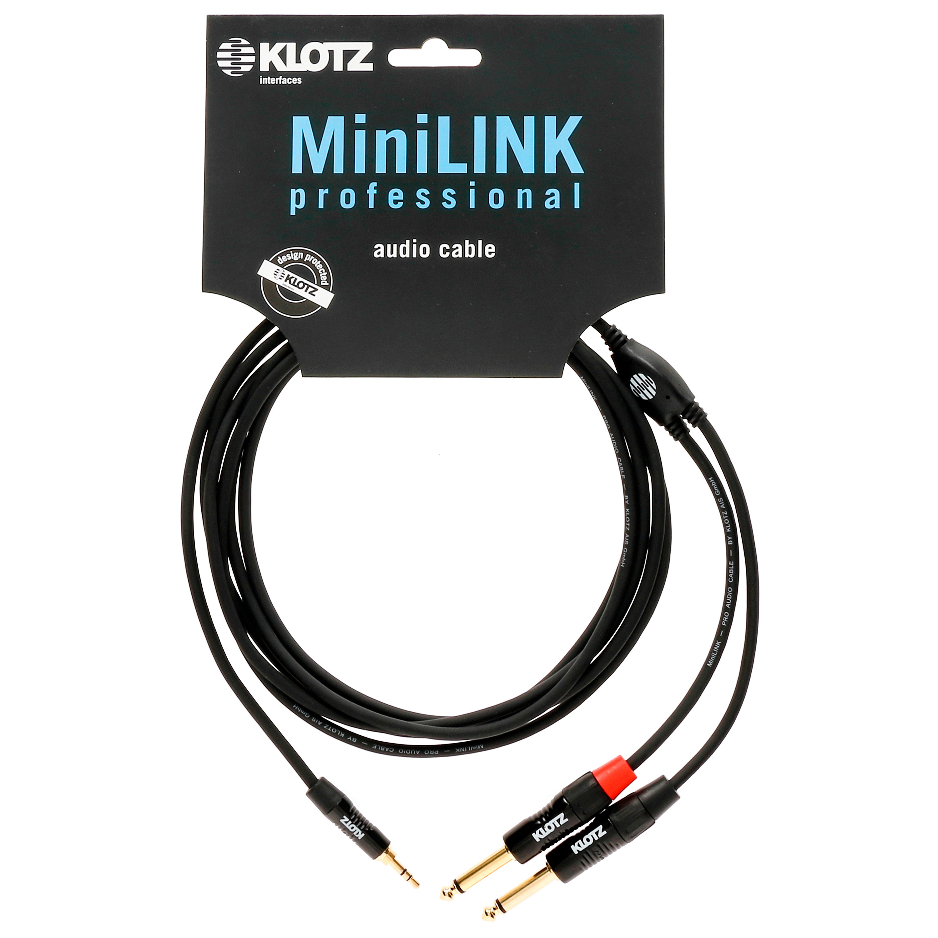 Klotz Câble Y mini-Jack TRS / 2x Jacks mâles TS 3m - Y kabels SonoVente ...