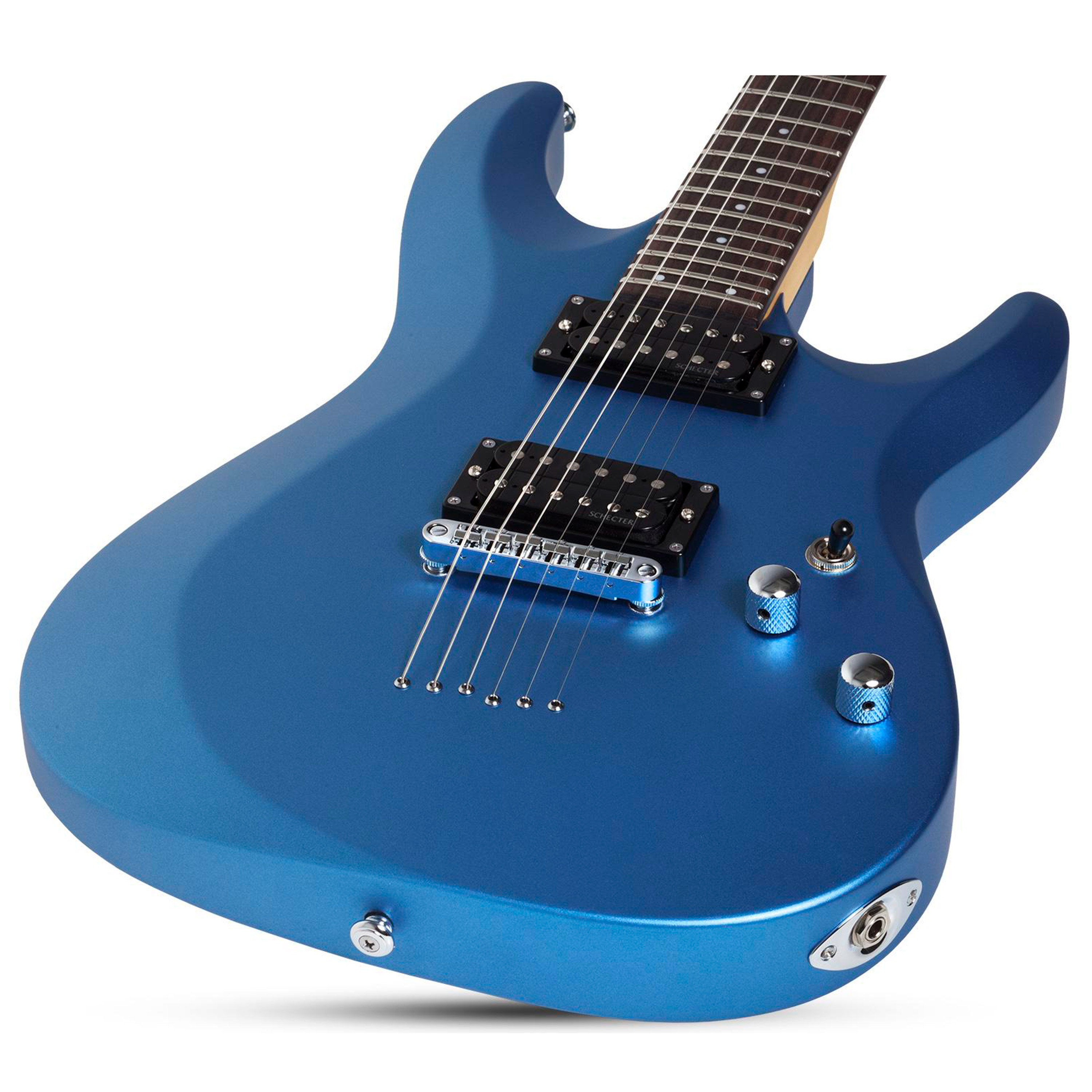 Schecter C-6 Deluxe - Satin Metallic Light Blue - Guitare métal ...