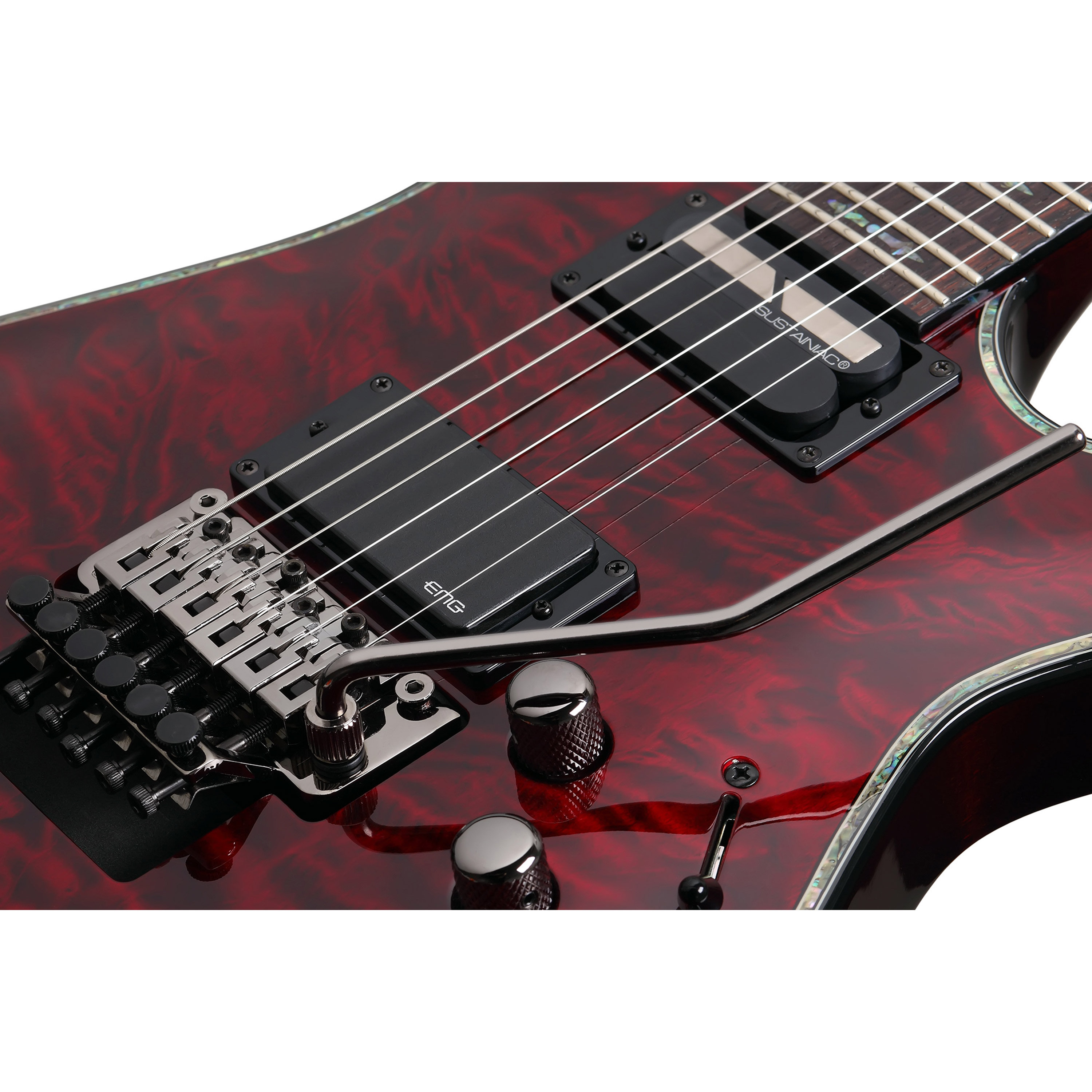 Schecter Hellraiser C-1 Floyd, Sustainiac - Black Cherry - Guitare ...