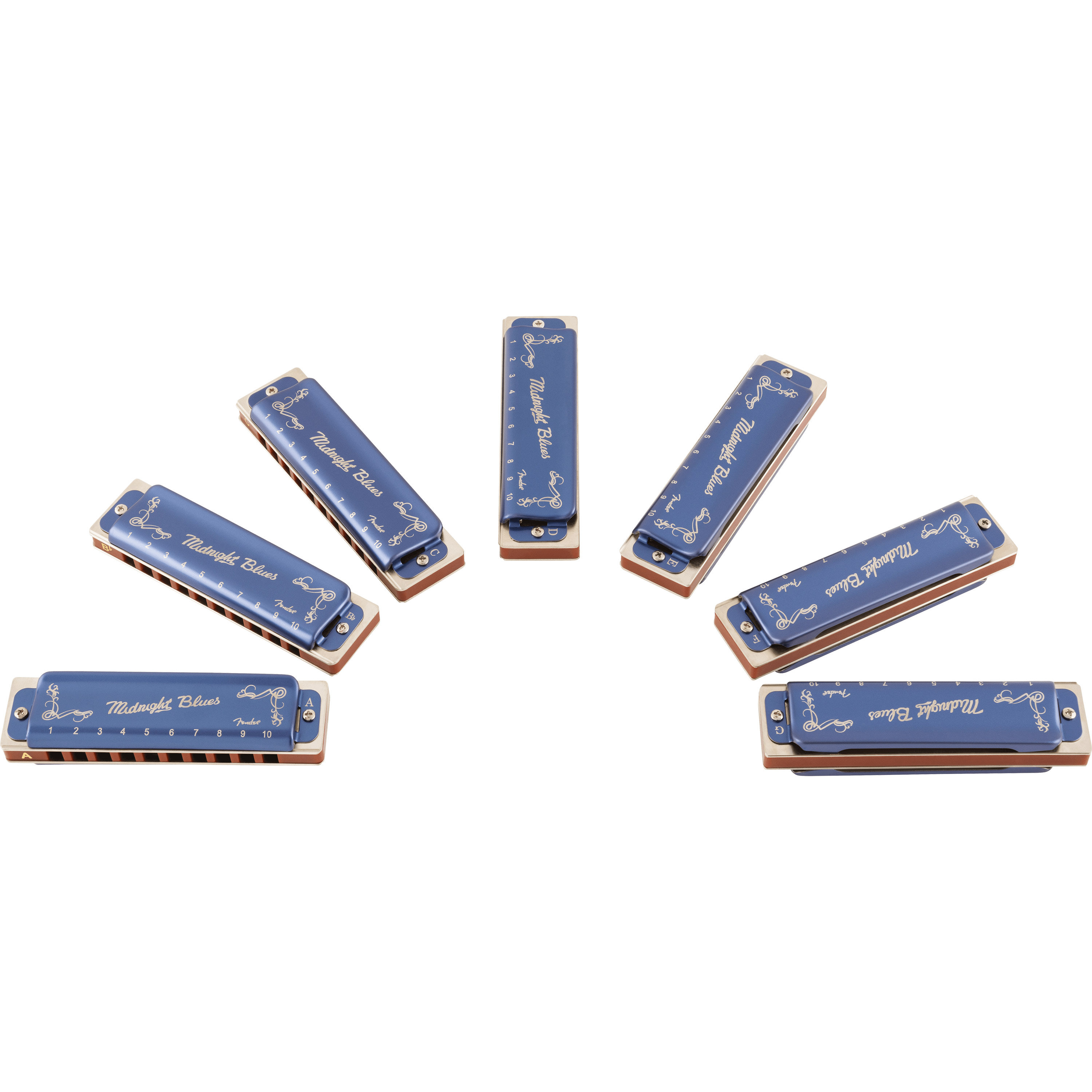 Fender Midnight Blues Harmonica Pack de 7 - Harmonica chromatique ...