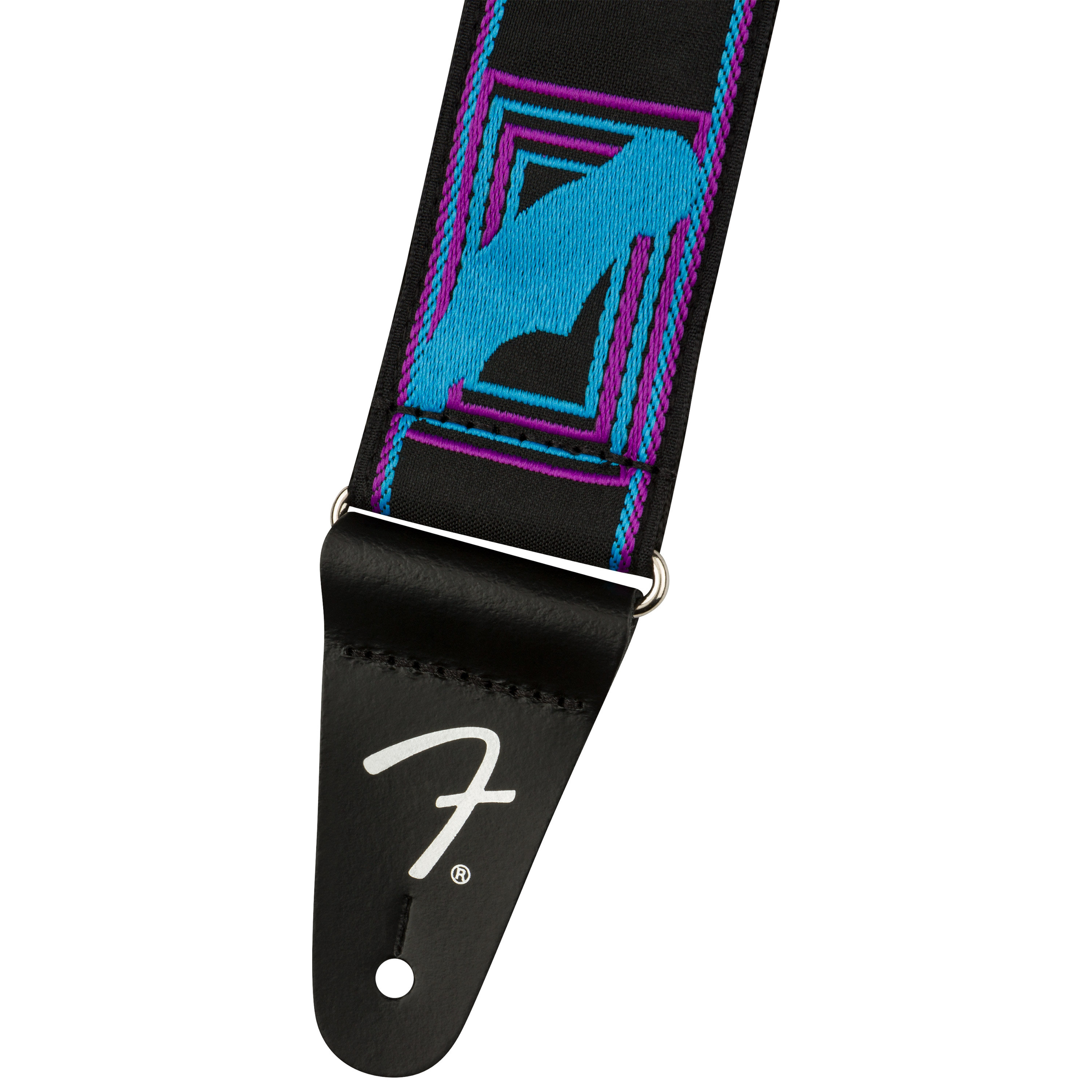 Fender Neon Monogrammed Strap Blue/Purple - Sangle guitare SonoVente.com