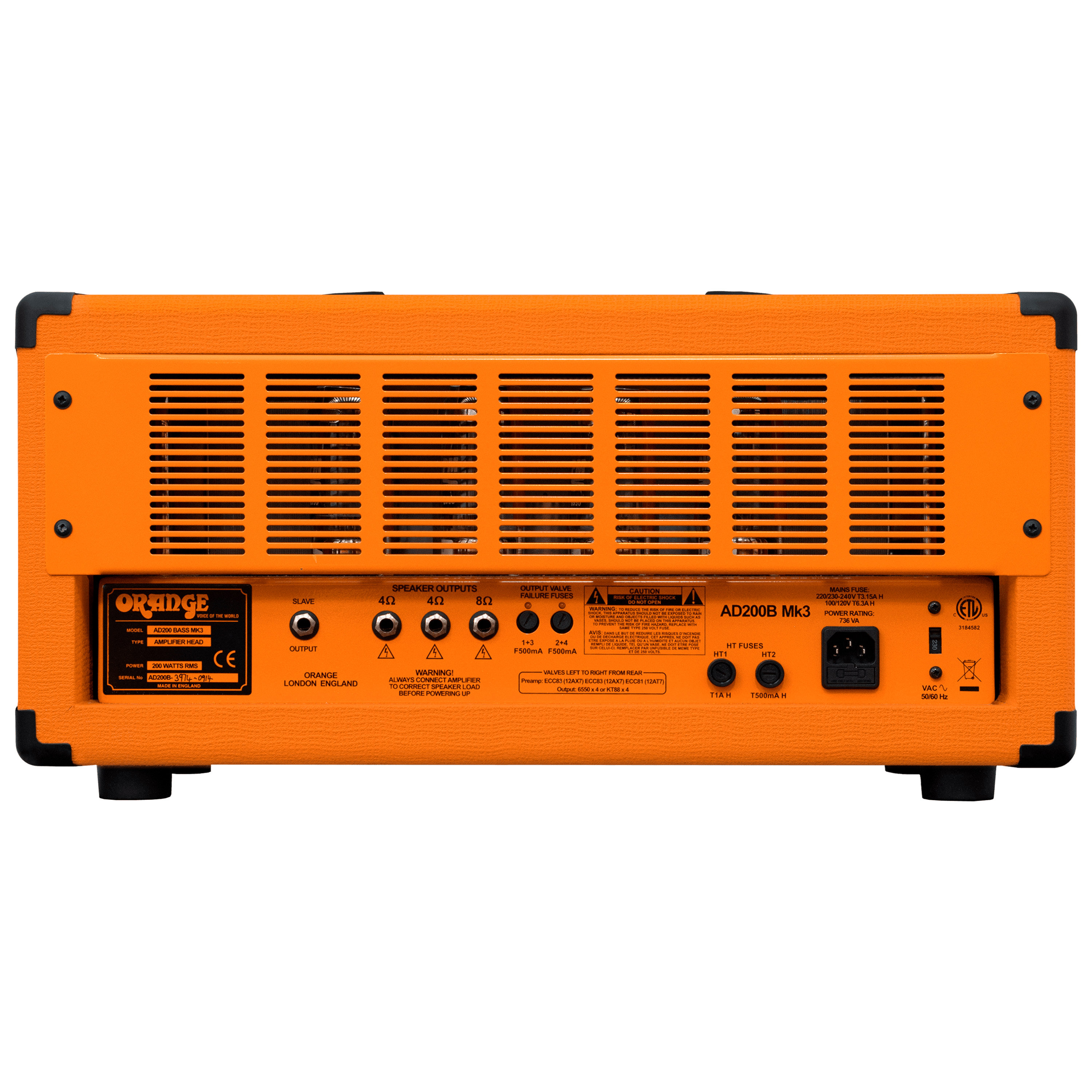 Orange AD200B MK3 - Tête d'ampli basse électrique 200W - Tête d'ampli ...