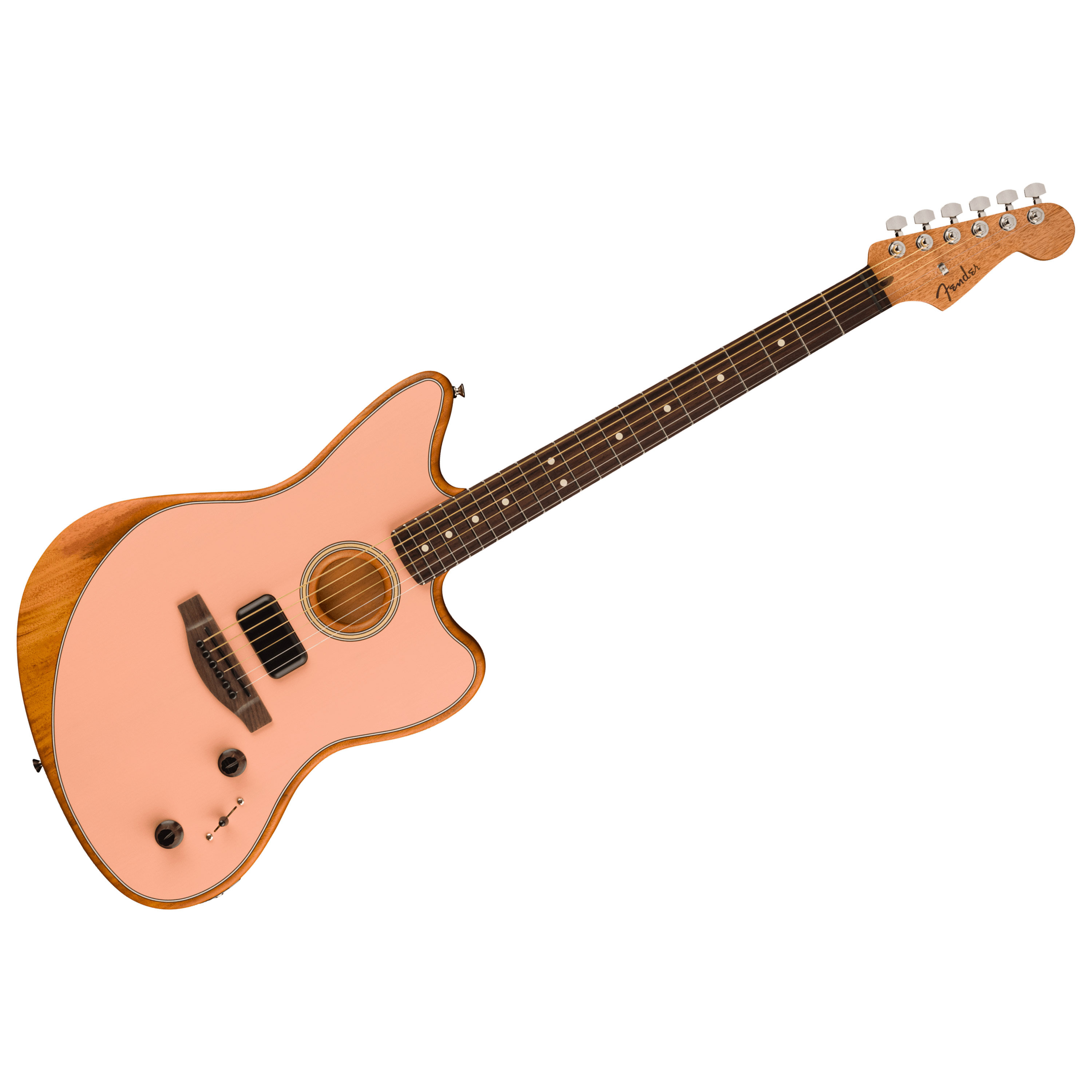 Acoustasonic Player Jazzmaster Shell Pink : Guitare Vintage Fender ...