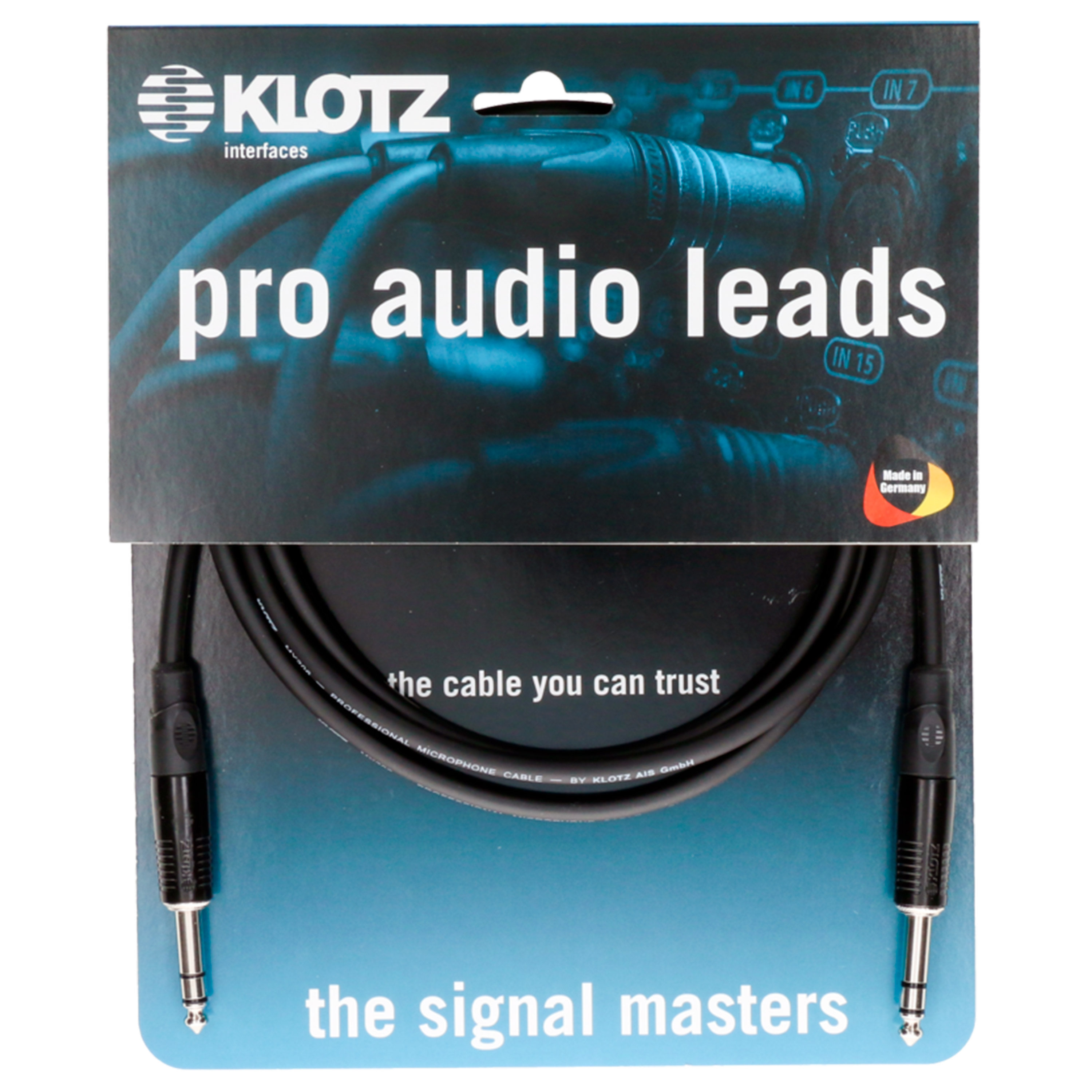 Klotz Câble Jack 6.35mm stéréo mâle Professionnel 2m noir - Câble micro ...