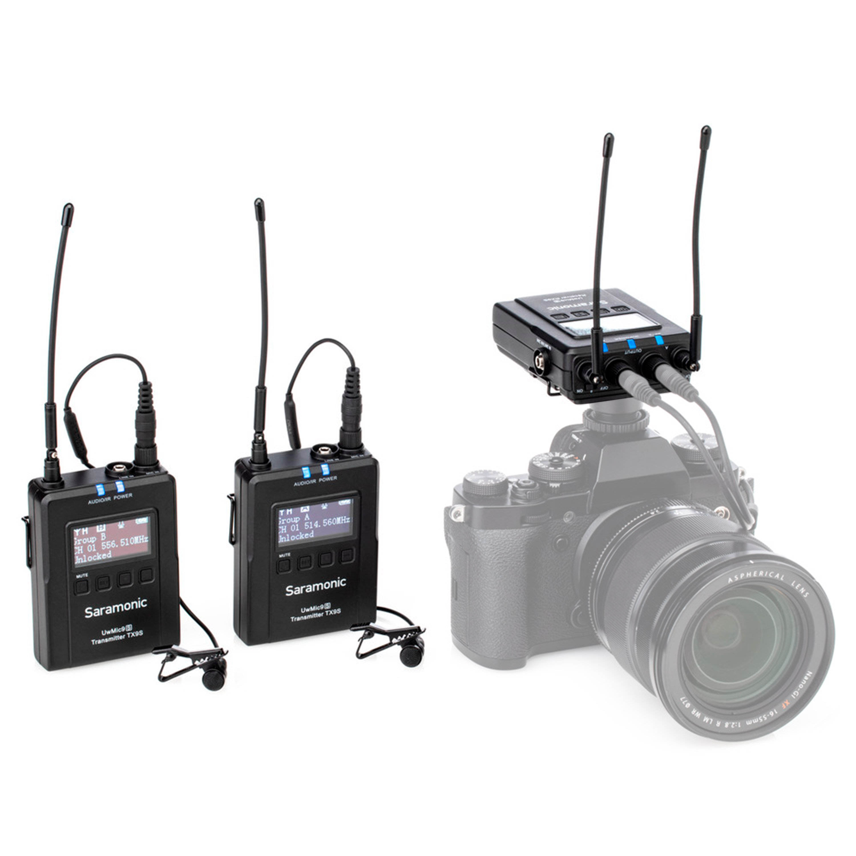 Saramonic UwMic9S Kit 2 (TX + TX + RX) - Micro HF chant SonoVente.com