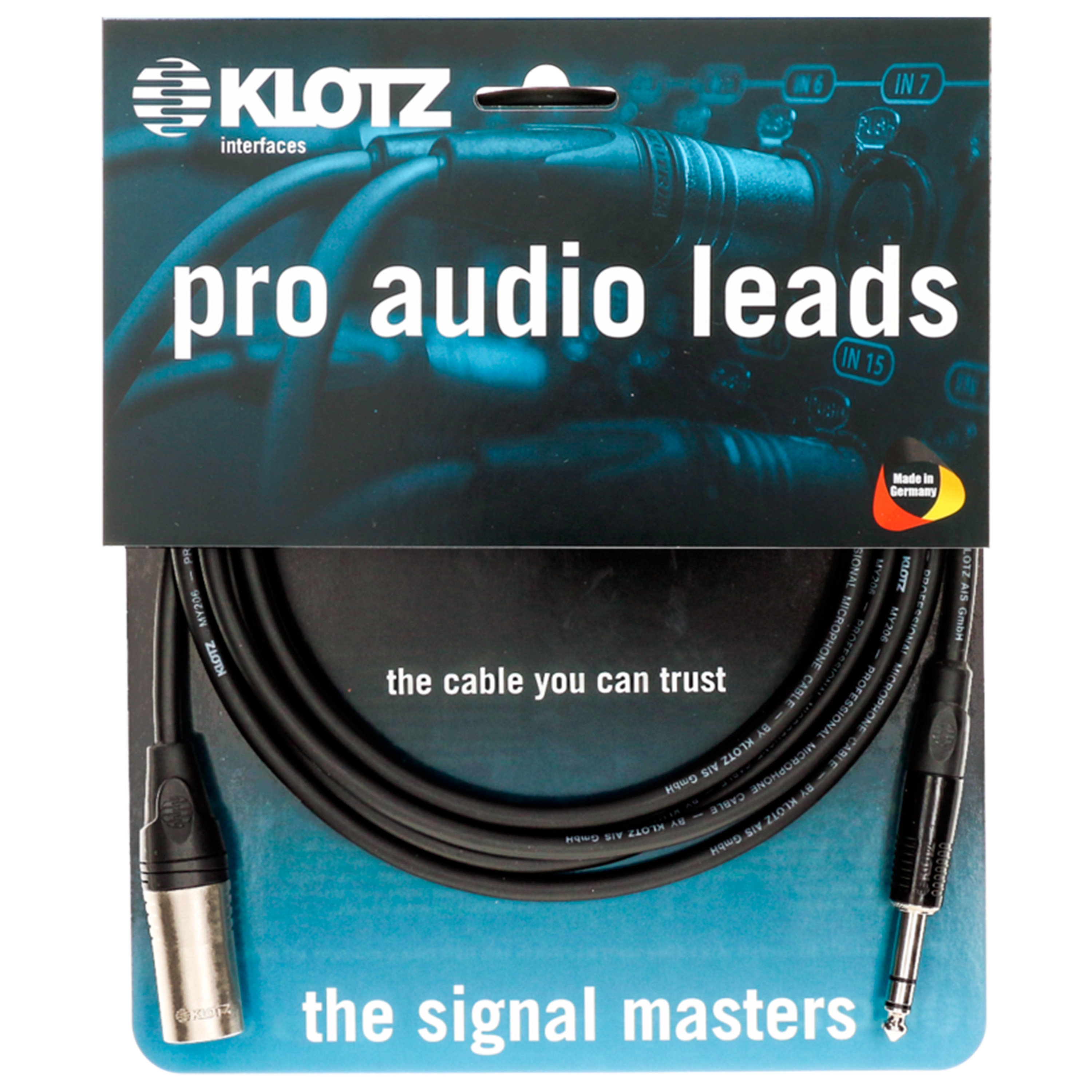 Klotz Câble M1 Pro Jack mâle TRS / XLR mâle, 3m - Câble micro SonoVente.com