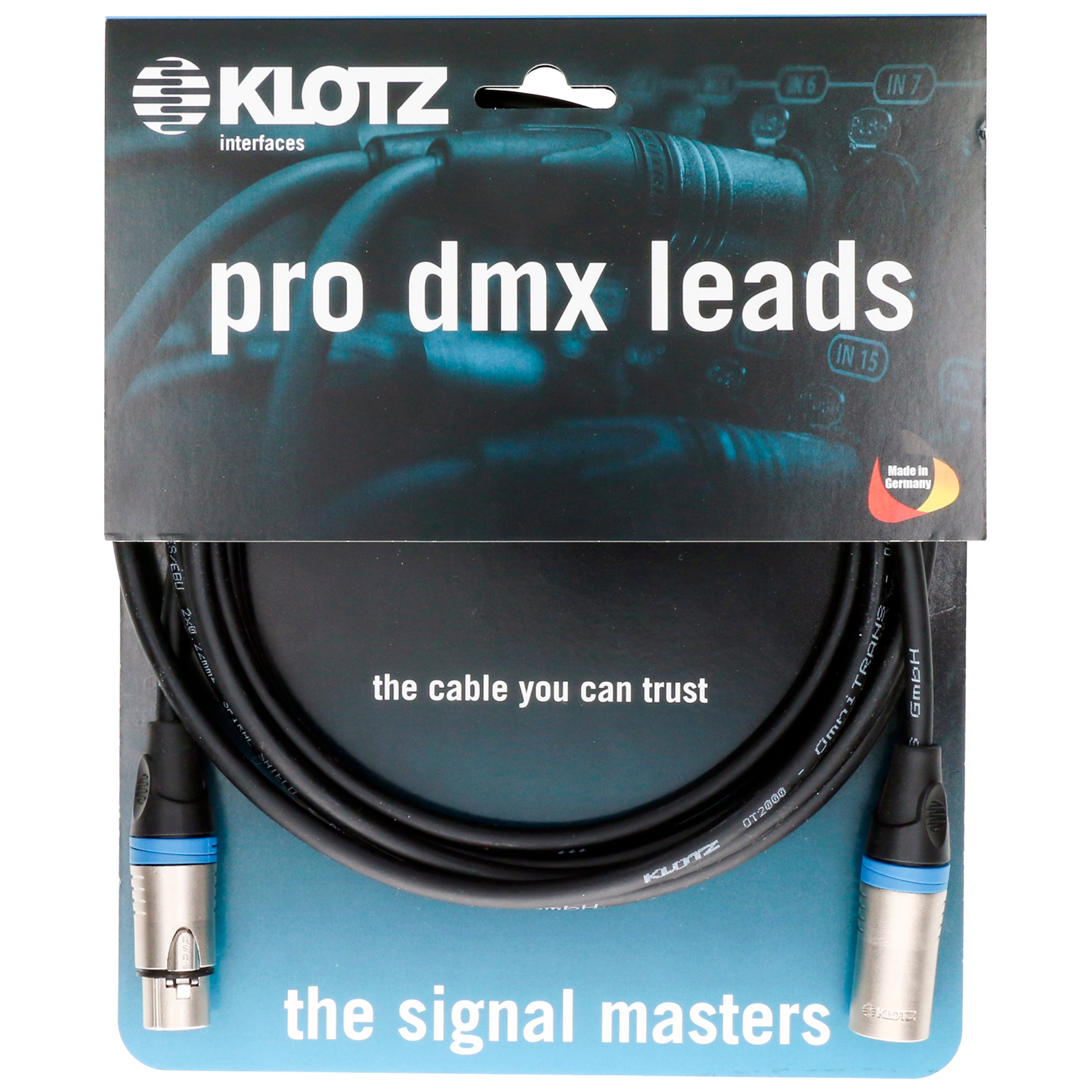 Klotz Câble DMX LX2 XLR mâle/femelle 3m - Câble DMX SonoVente.com