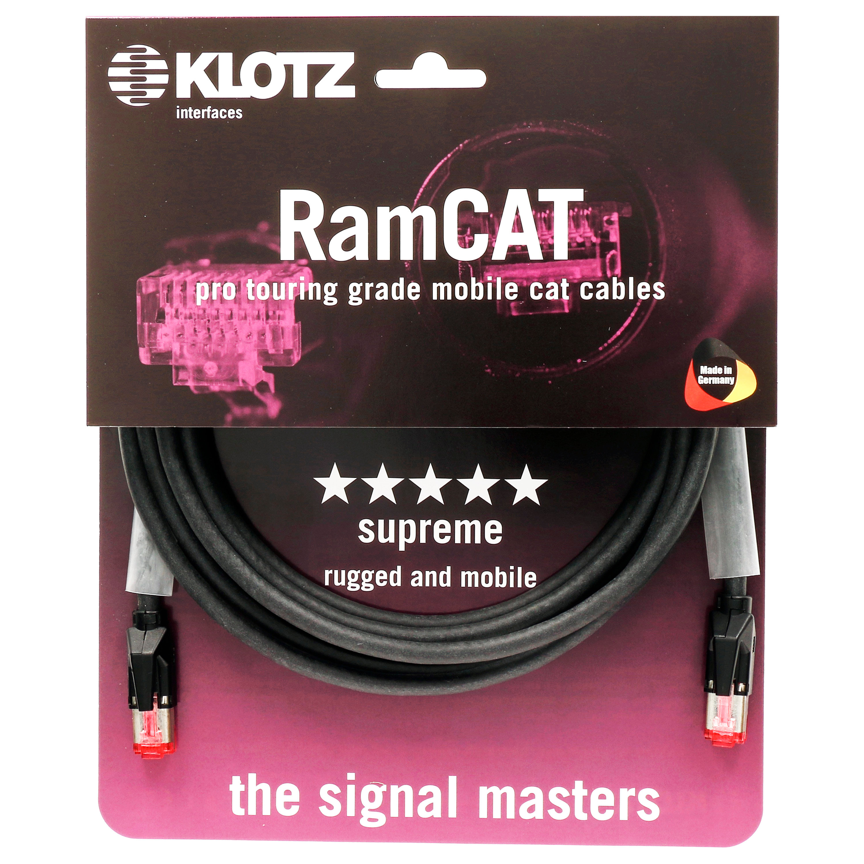 Klotz Câble réseau RamCAT CAT5e RJ45, 3m - Câble numérique SonoVente.com
