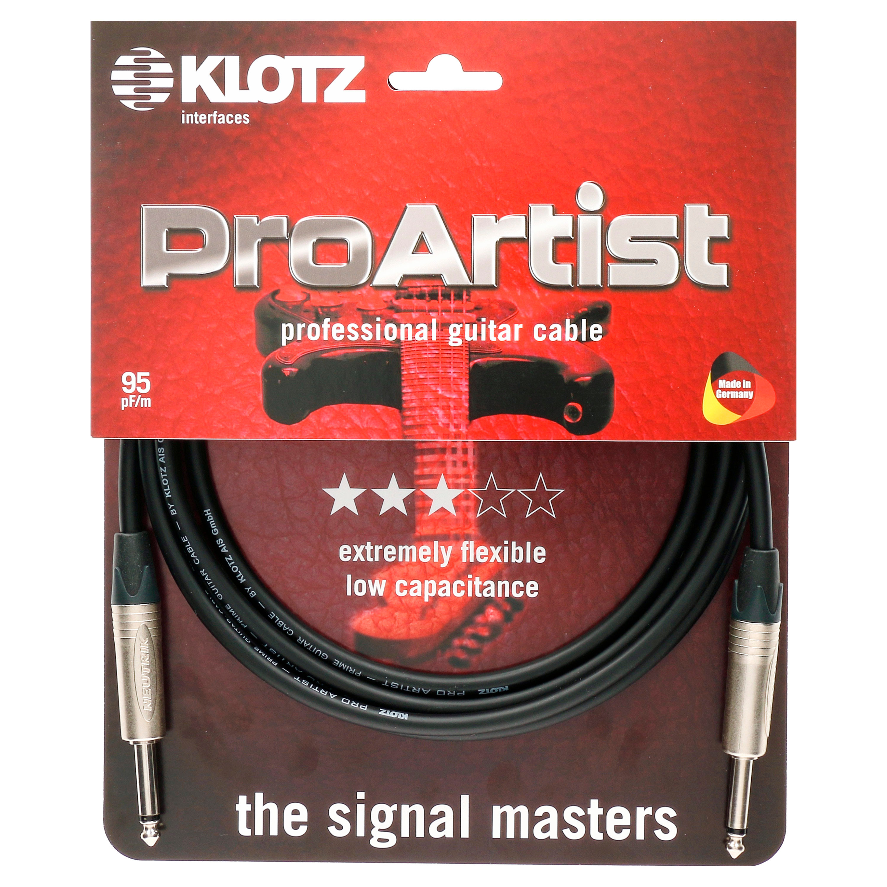 Klotz Câble PRO ARTIST Jack 6.35mm 4.5m - Câble instrument SonoVente.com