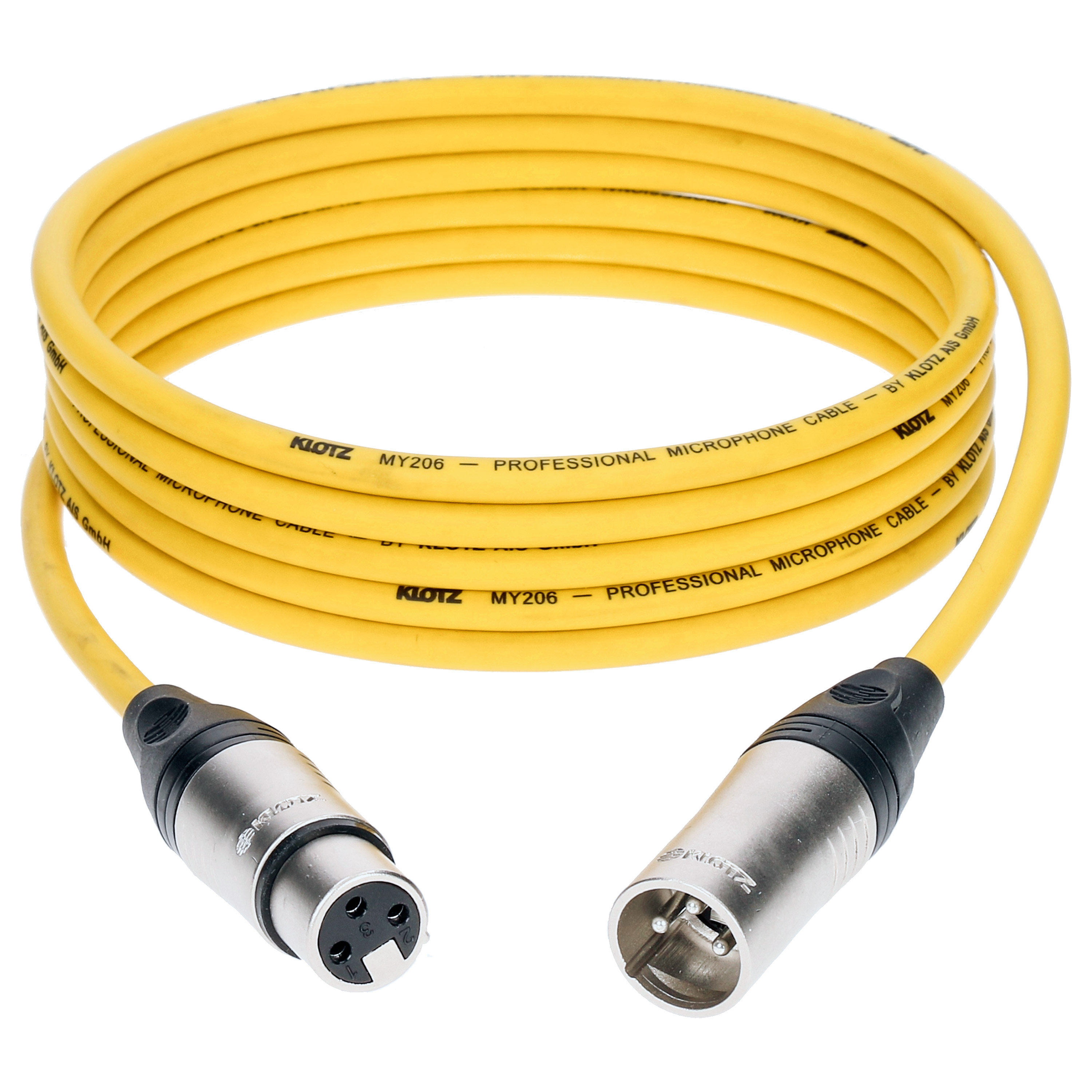 Klotz Câble M1 Pro XLR mâle/femelle jaune, 2m - Câble micro SonoVente.com