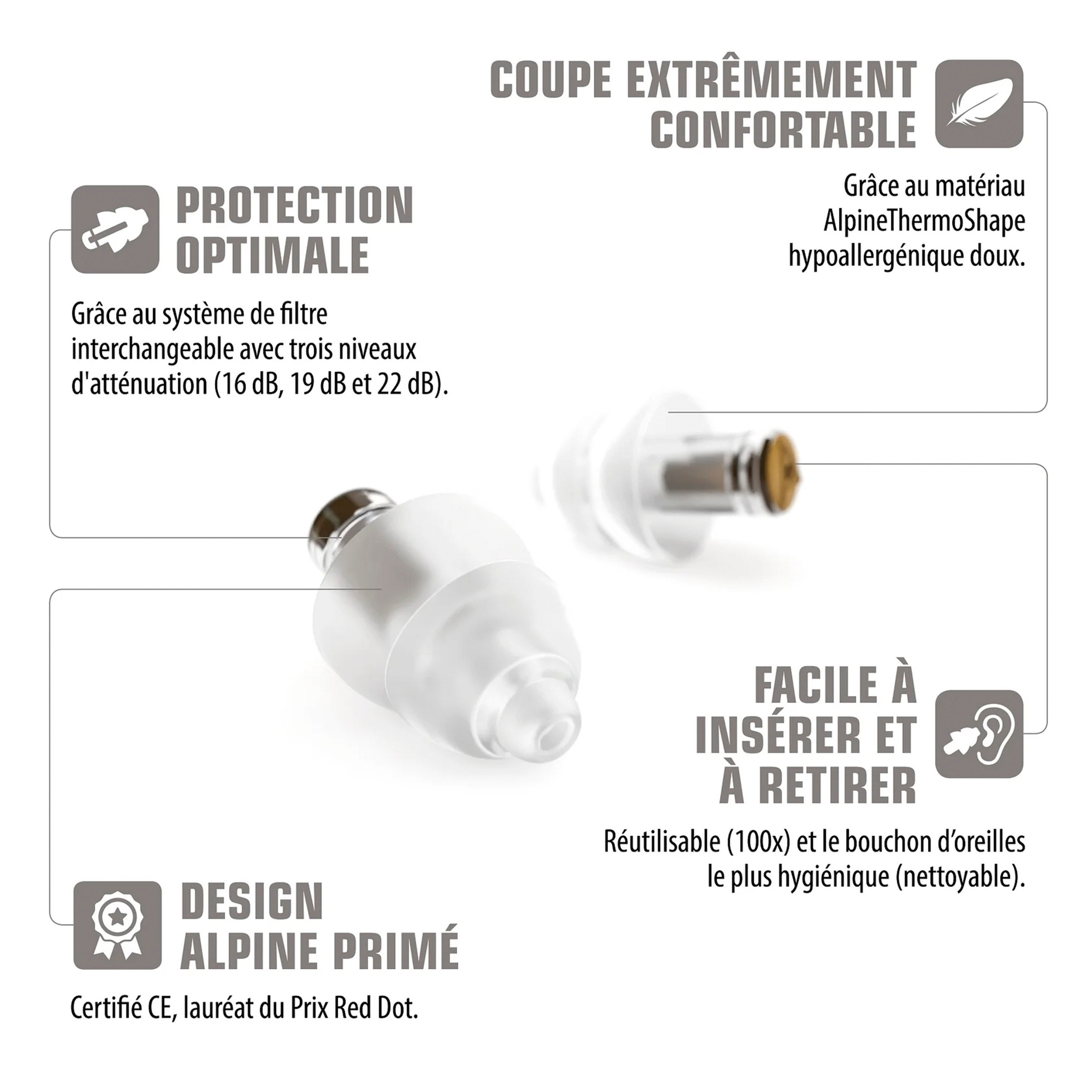 Alpine Music Safe Pro Transparent - Protections auditives SonoVente.com
