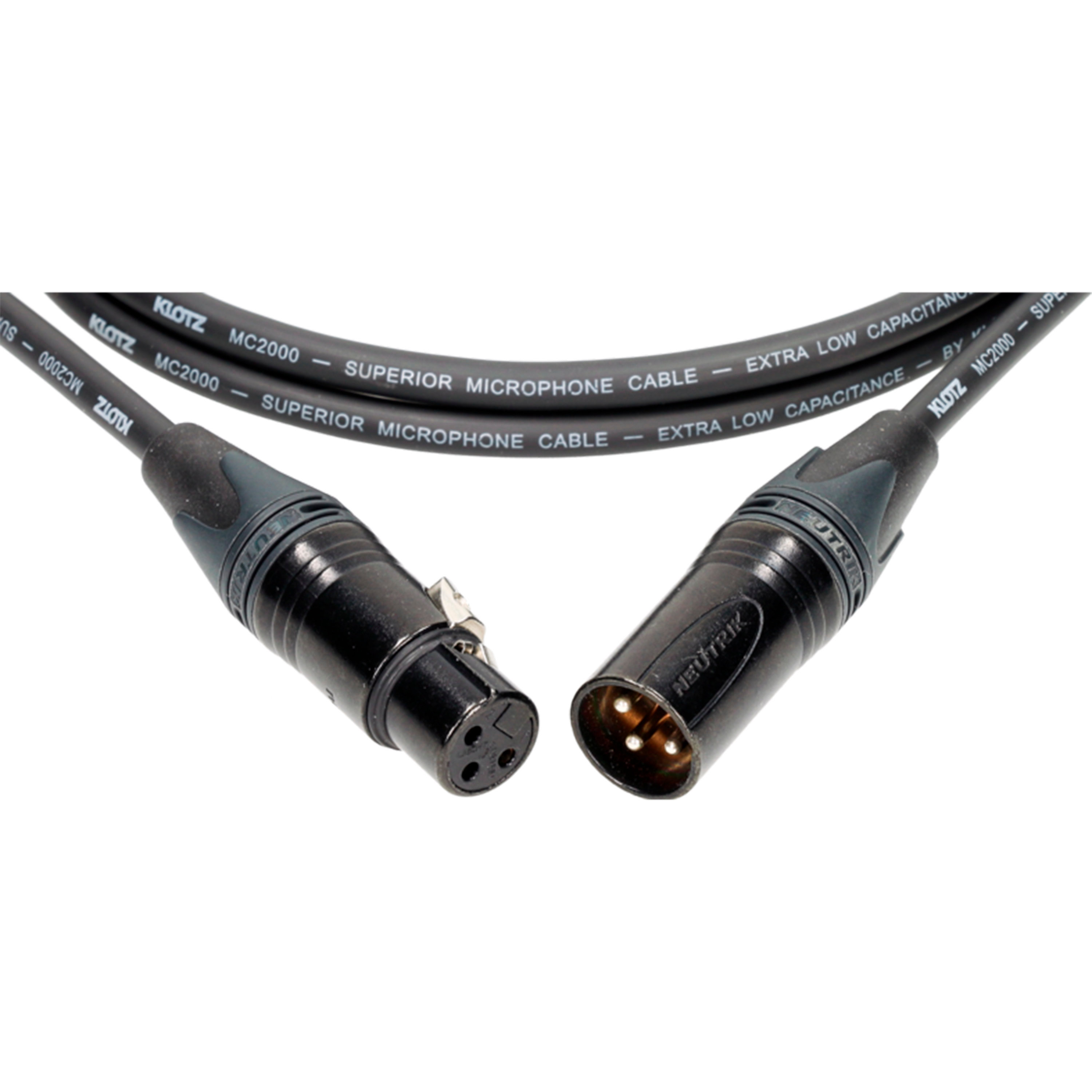 Klotz Câble M2 Pro XLR mâle/femelle Neutrik, 2m - Câble micro SonoVente.com