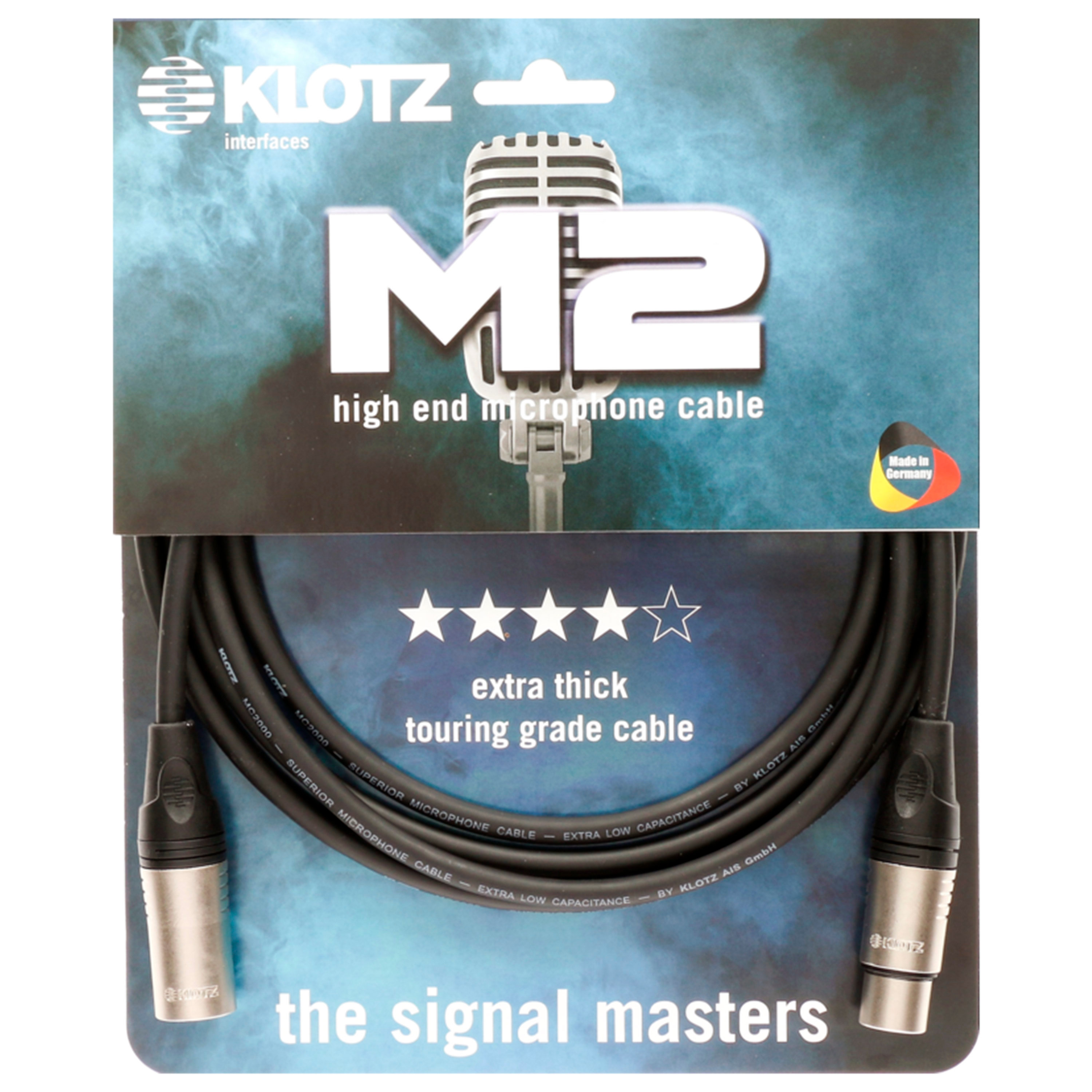 Klotz Câble M2 Pro XLR mâle/femelle, 3m - Câble micro SonoVente.com