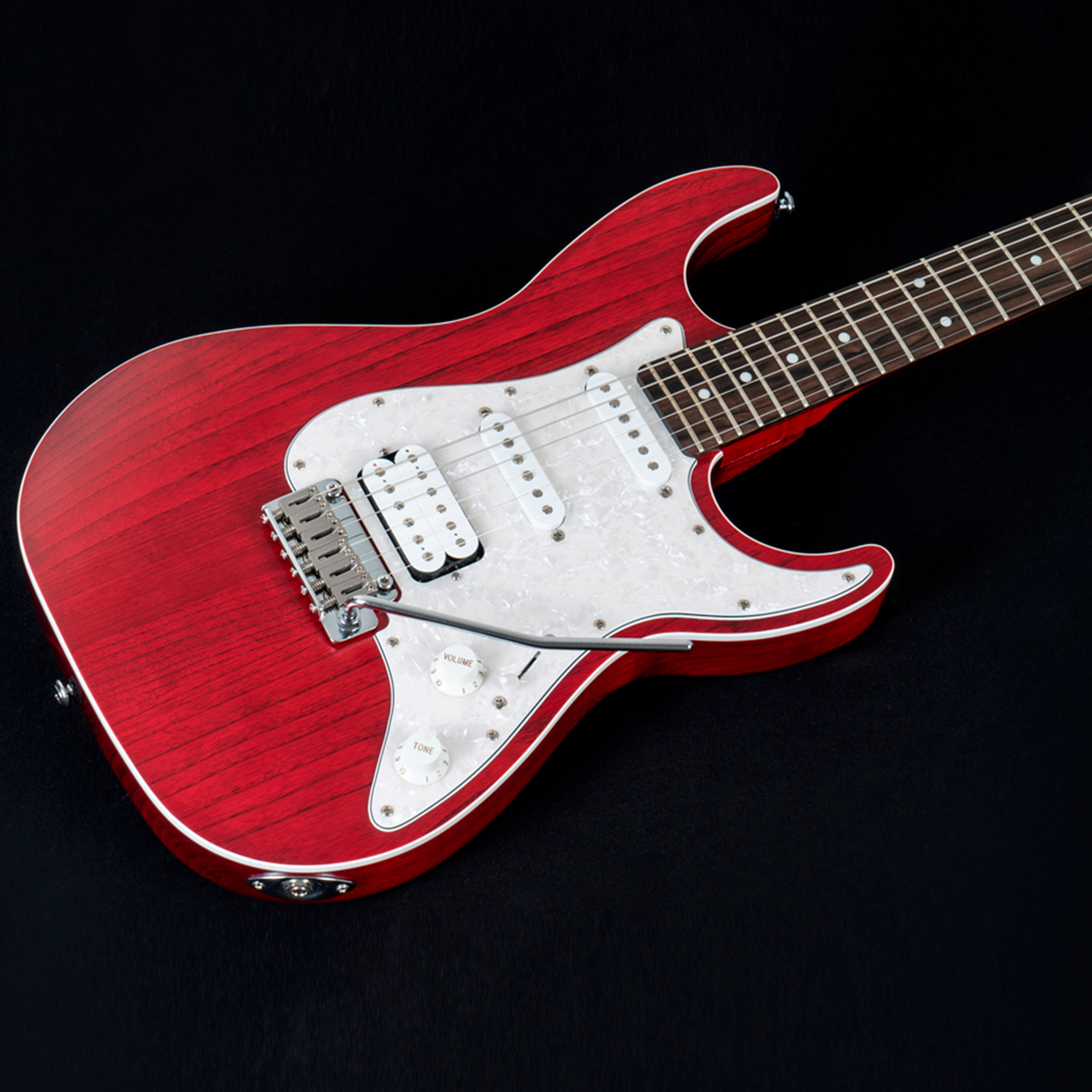 Michael Kelly 1963 Open Pore Trans Red - Guitare forme ST SonoVente.com