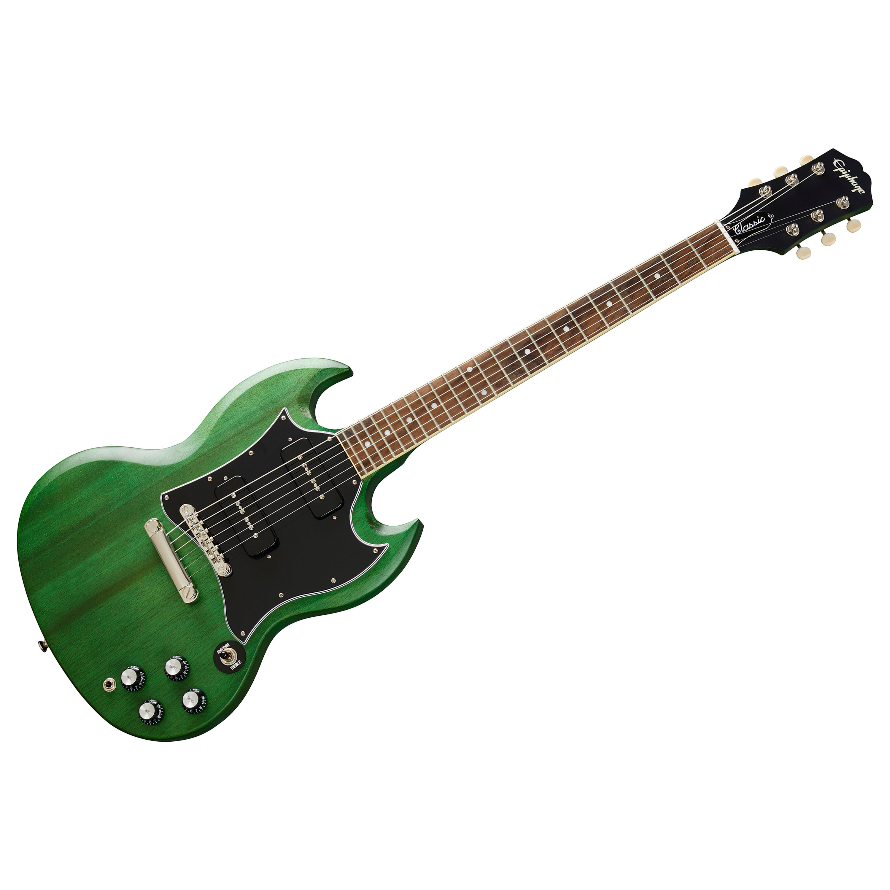 Epiphone SG Classic Worn P-90s Worn Inverness Green - Guitare double ...