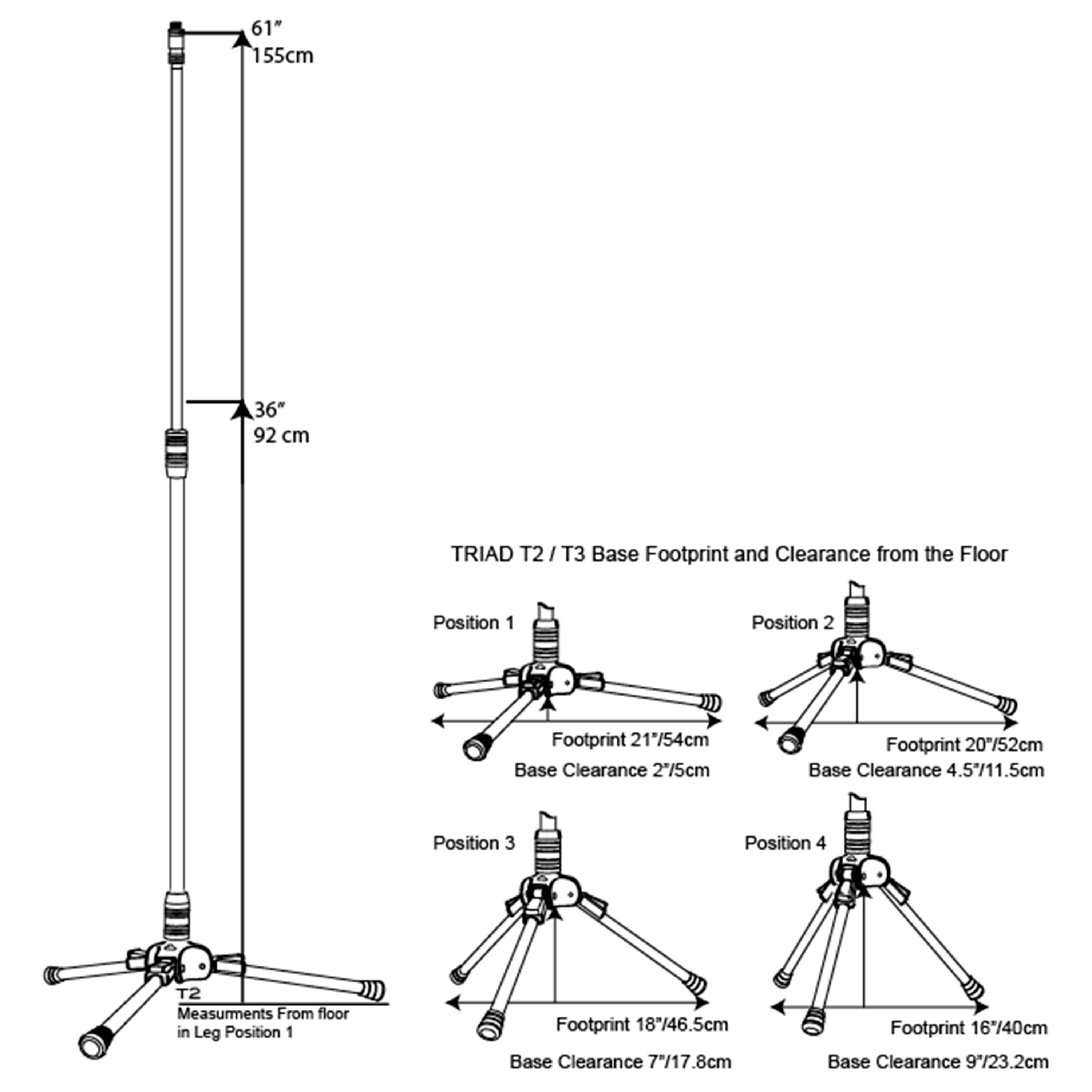 Triad-Orbit T2 Standard Tripod Stand - Pieds droits SonoVente.com