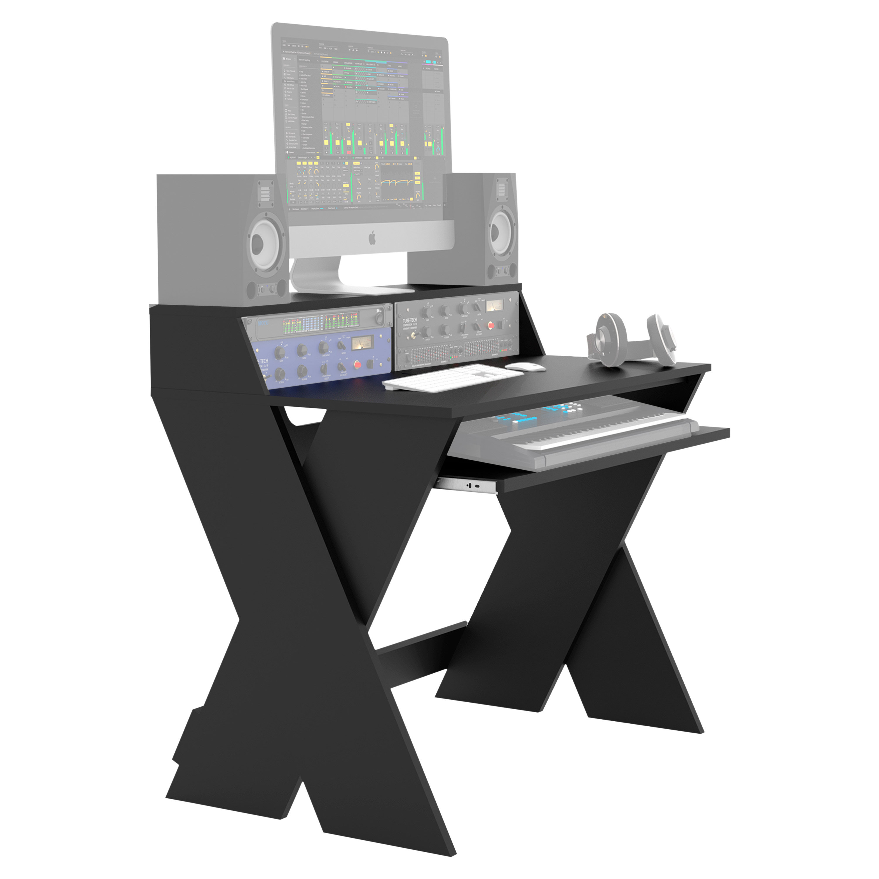 Glorious DJ Sound Desk Compact Black - Meuble de studio SonoVente.com