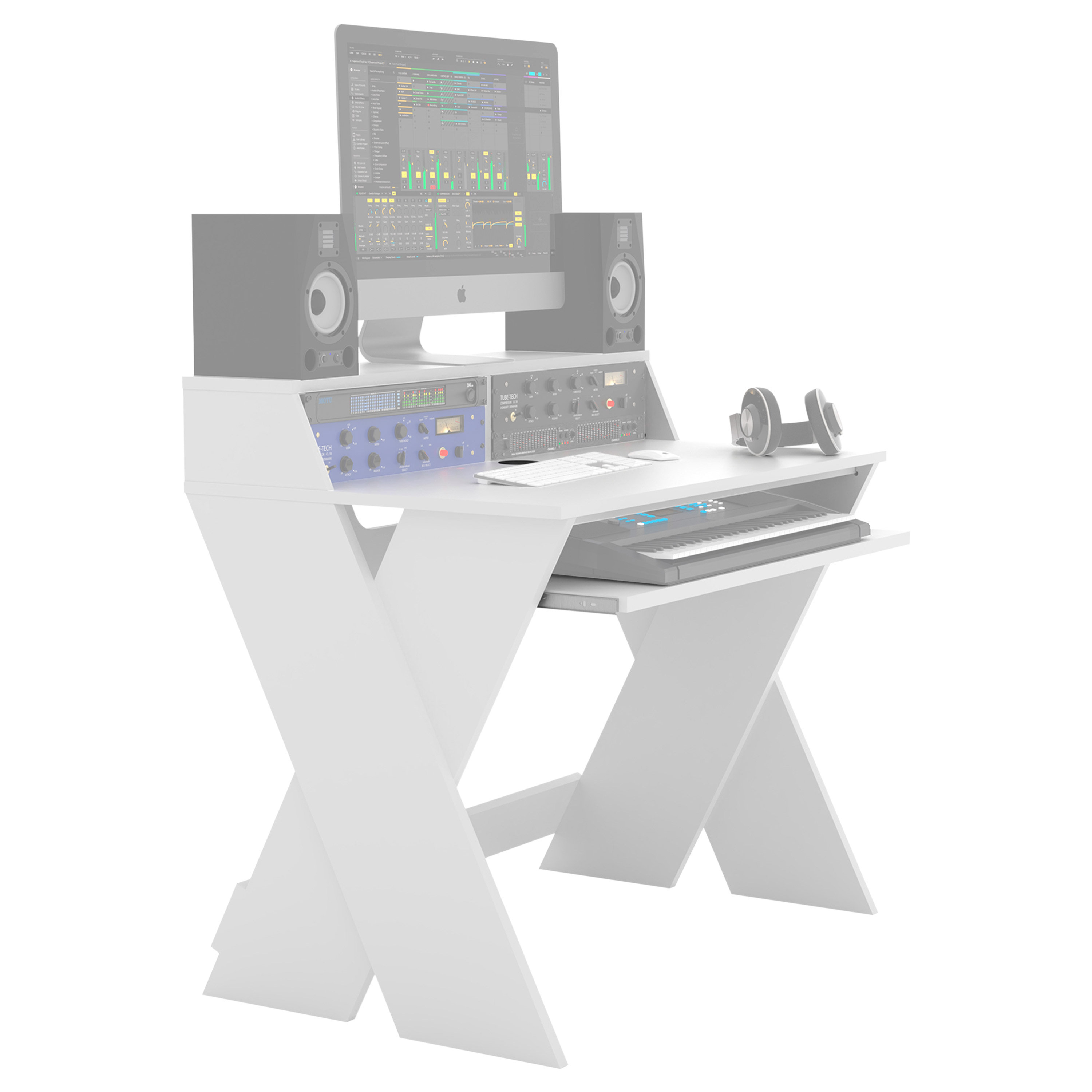 Glorious DJ Sound Desk Compact White - Meuble de studio SonoVente.com